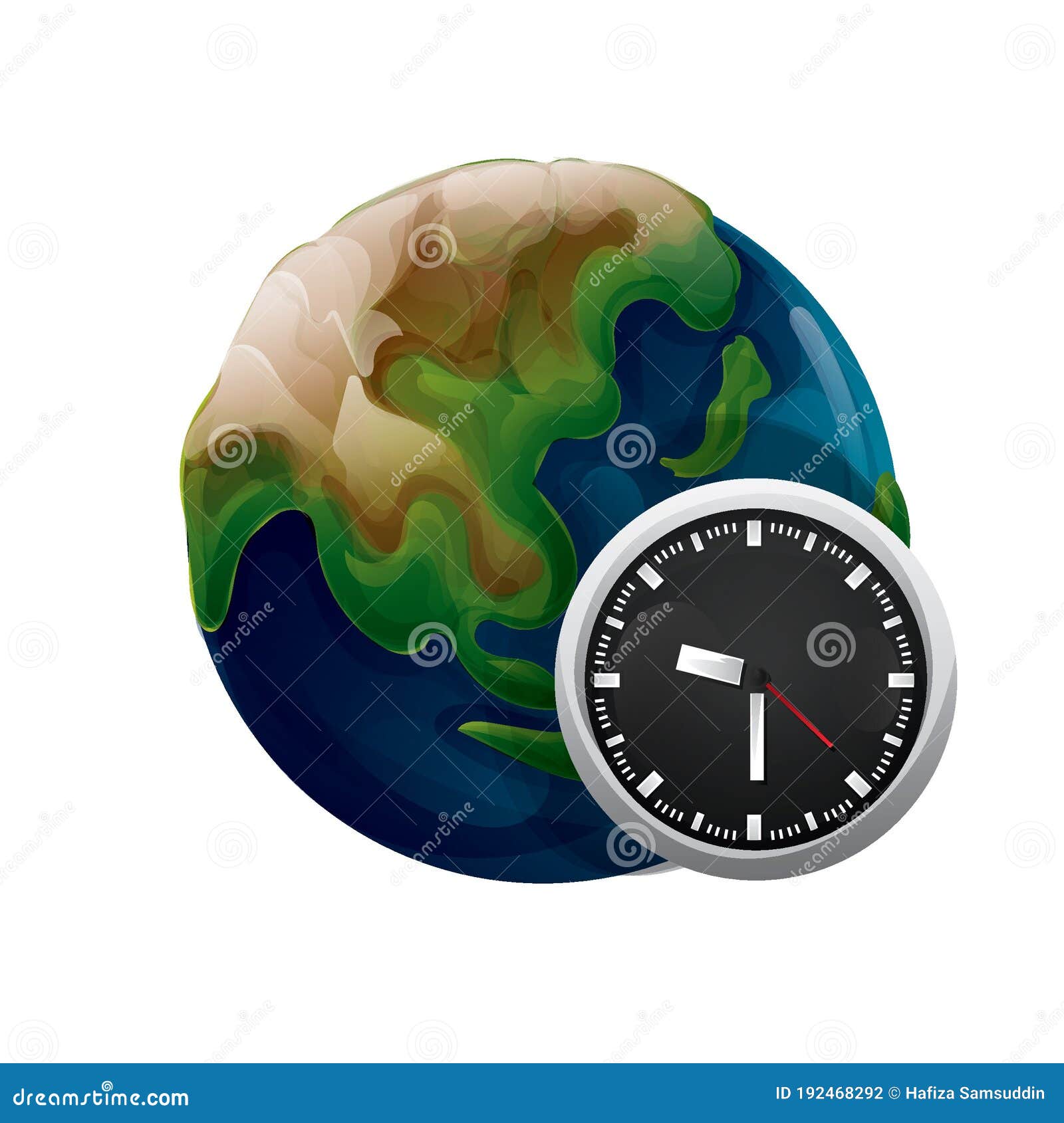 Planet Earth with Time Zone Concept. Vector Illustration Decorative ...