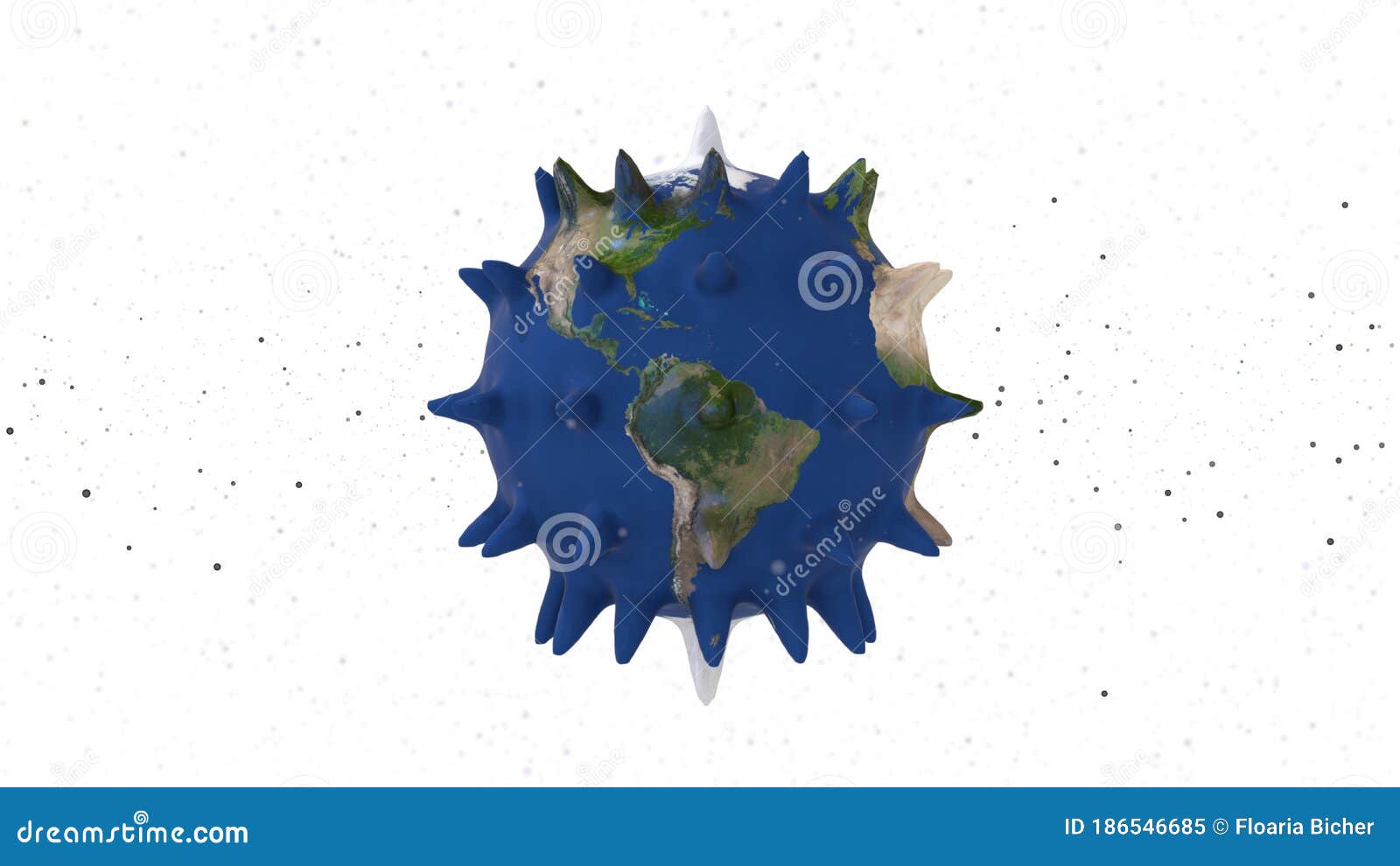 The Planet Earth Transforms To the Virus and Turns Around in the White ...