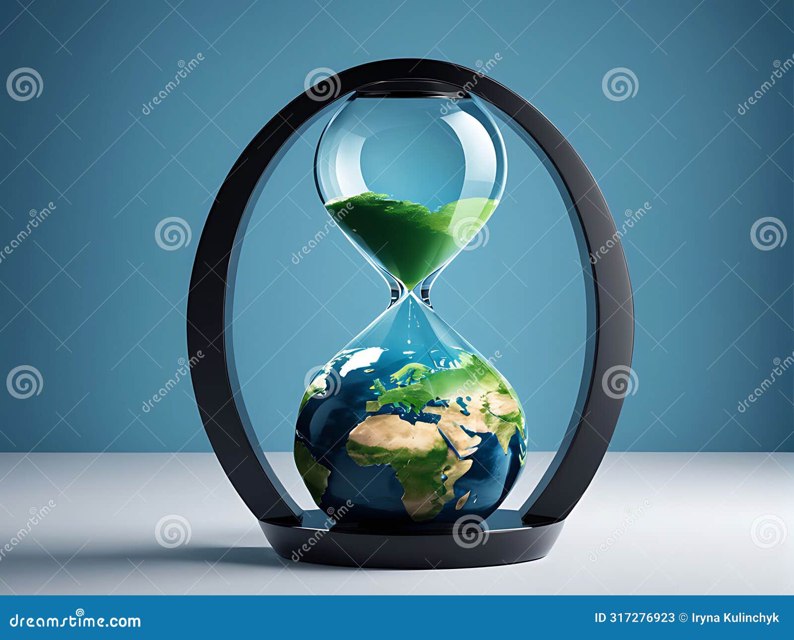 Planet Earth Trapped in an Hourglass. Abstract 3D Illustration ...