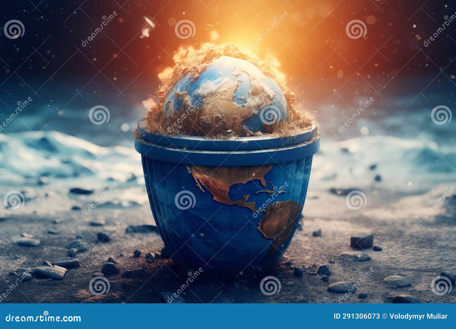 Planet Earth is in the Trash Can. the Concept of Nature Protection ...