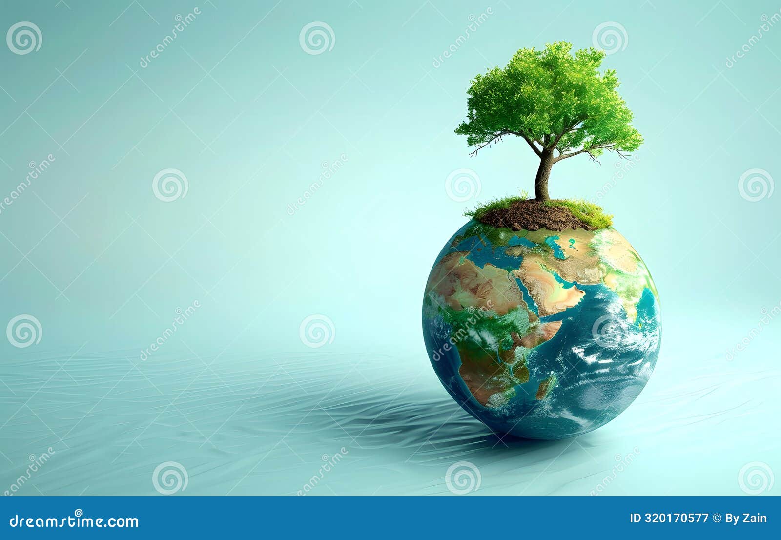 Planet Earth with Tree on Top, World Environment Day Stock Illustration ...