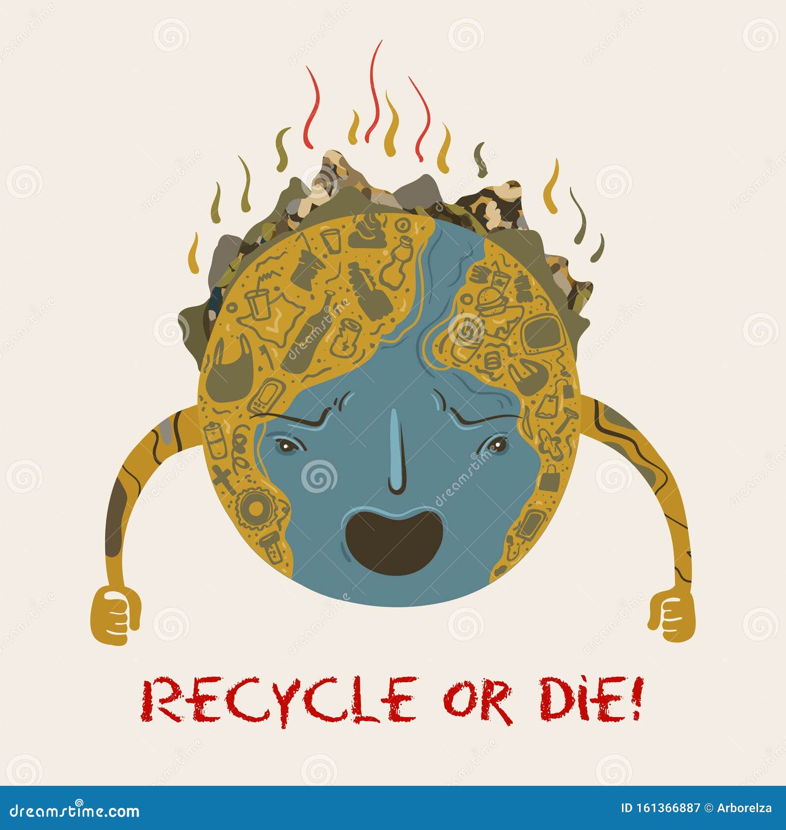 Garbage Dump Is Burning On The Background Of The City. Improper Waste ...