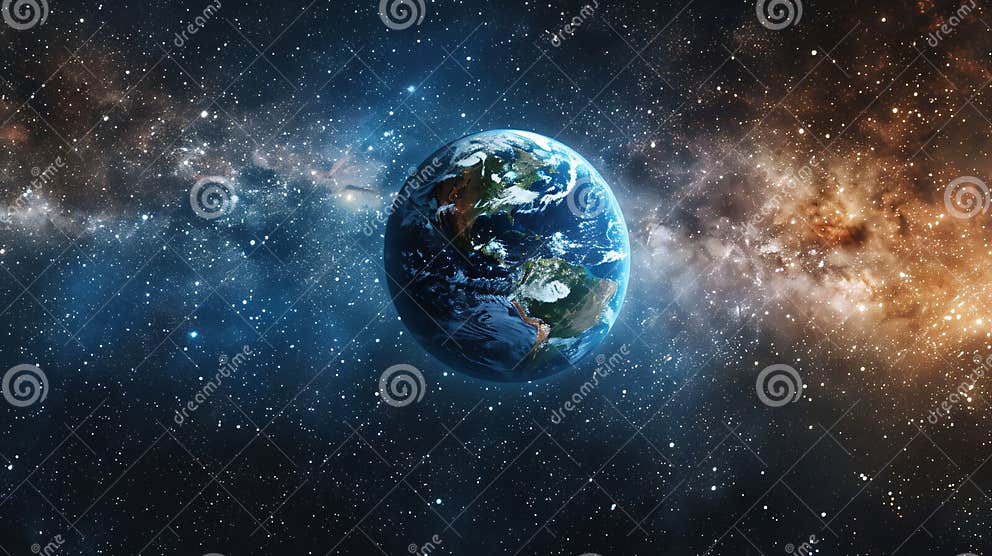 The Planet Earth in the Universe Stock Photo - Image of globe ...