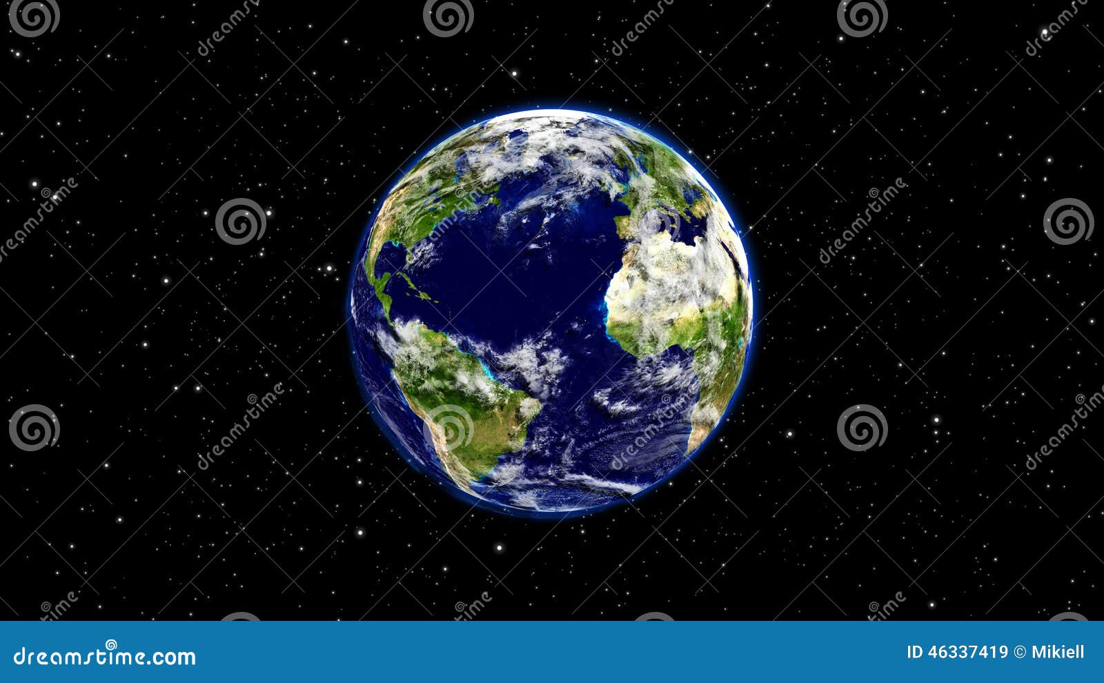 Planet Earth In Universe Or Space, Earth And Galaxy In A Nebula Clouds ...