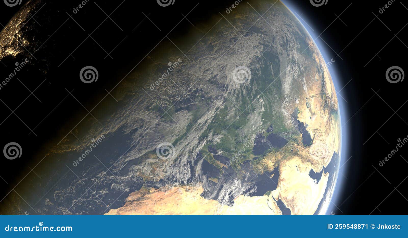 Planet Earth View from Space of Europe, Ukraine and Russia with Clouds ...