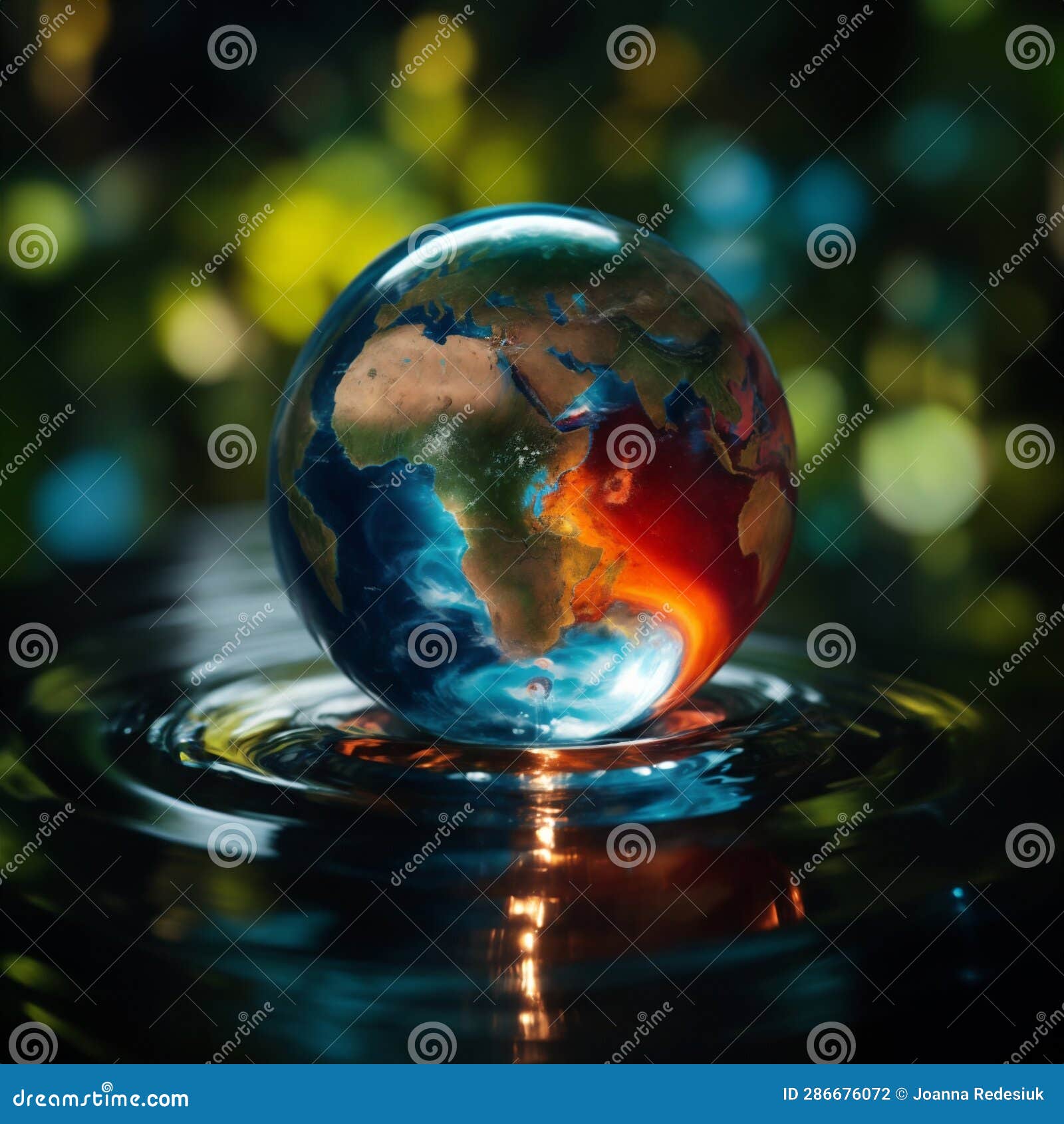 Planet Earth in Water Drop, Save Water Stock Illustration ...
