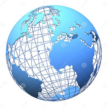 Planet Earth Wireframe Design Isolated Stock Illustration ...