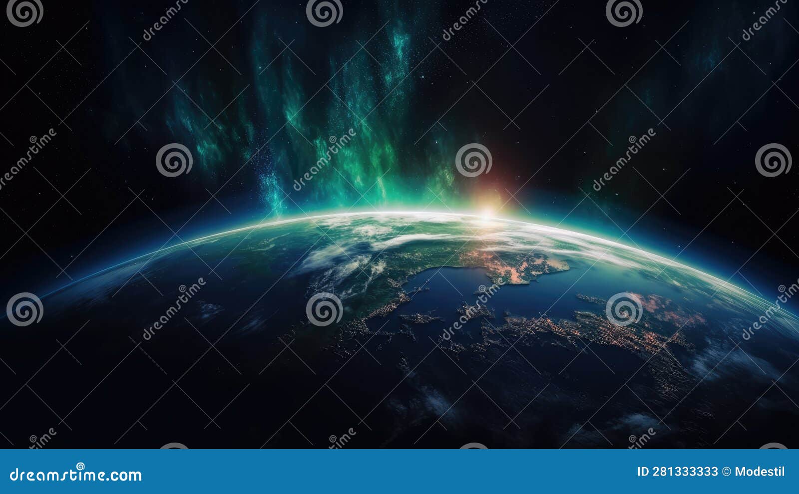 Planet Earths Colorful Dream in Outer Space - Generative AI Stock ...