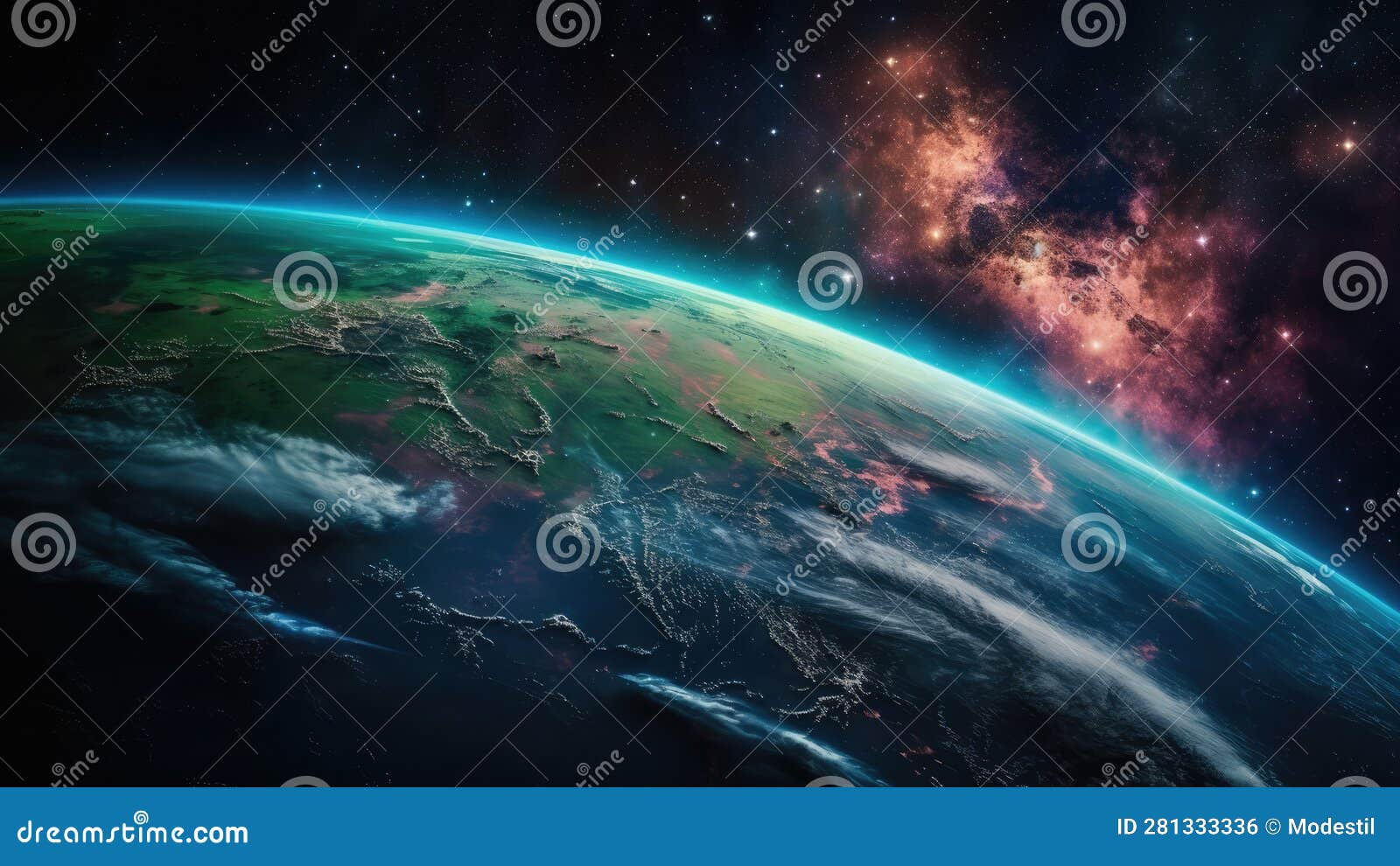 Planet Earths Colorful Dream In Outer Space - Generative AI Stock ...