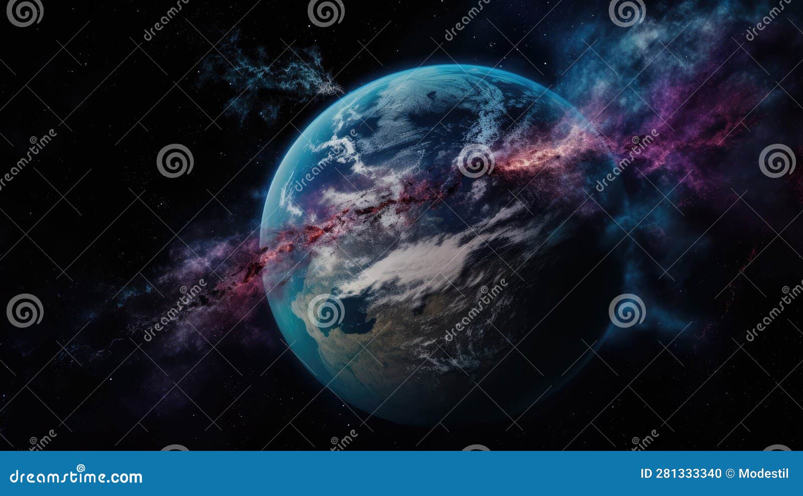 Planet Earths Colorful Dream In Outer Space - Generative AI Royalty ...