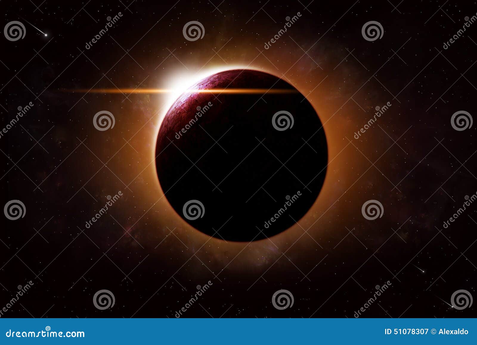 Planet Eclipse Space Background Stock Illustration - Illustration of ...
