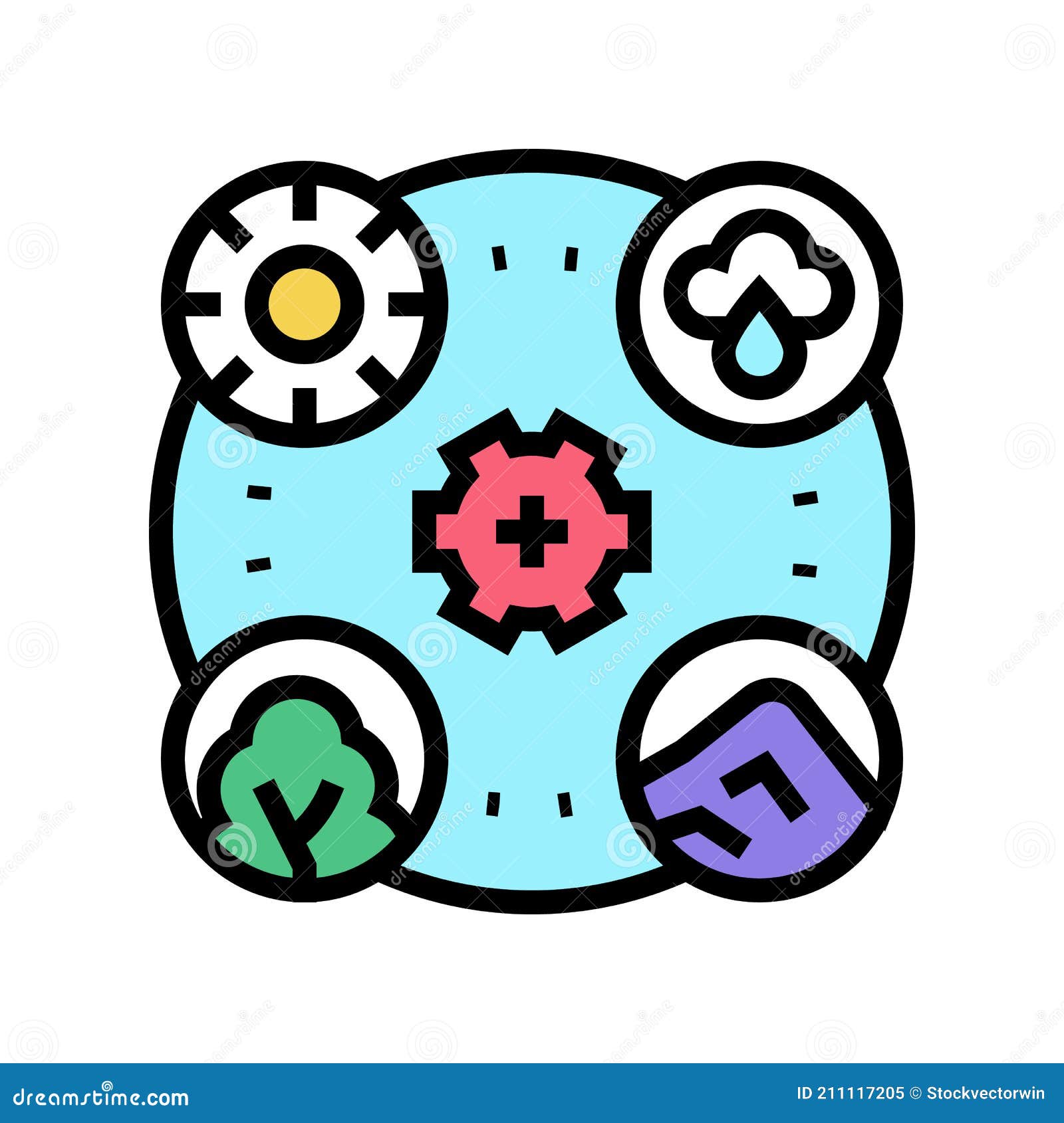 Planet Ecosystem Color Icon Vector Illustration Stock Vector ...