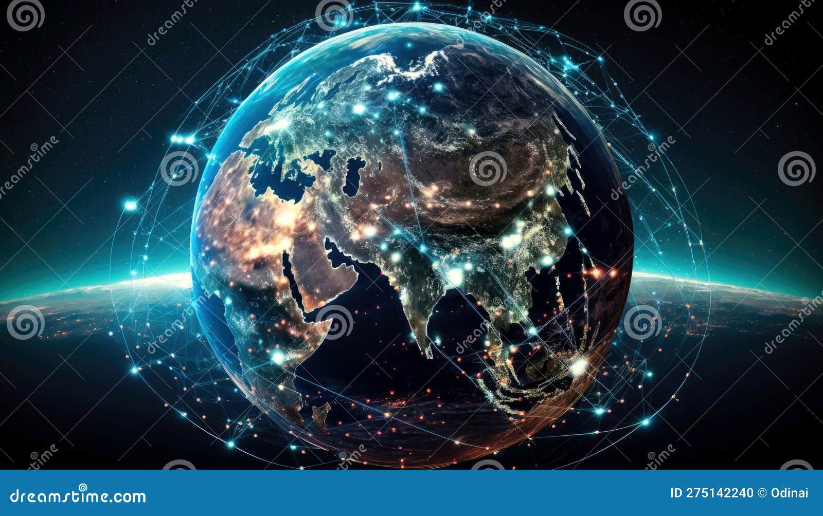 Telecommunication Network Above Earth - Generative AI Stock ...