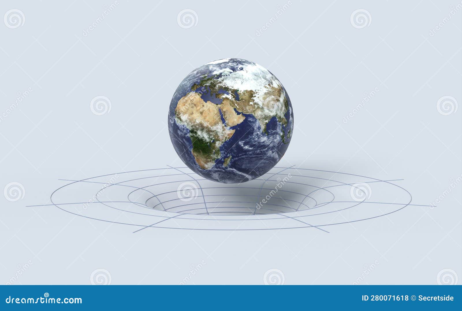 Planet Erde Verzerrt Die Raumzeit 3d Rendern Stock Abbildung ...