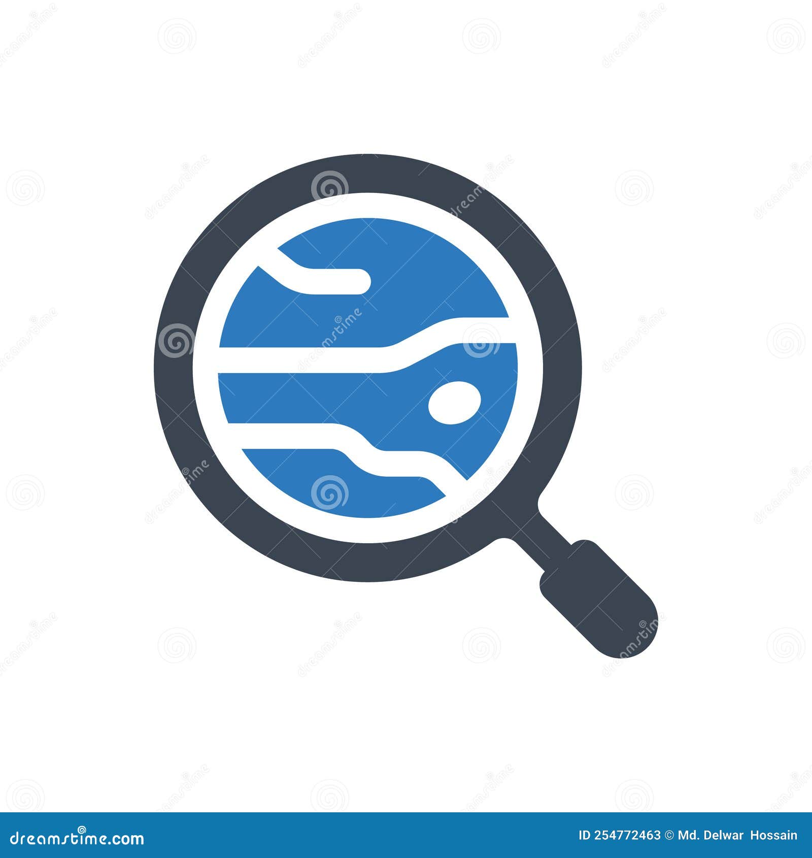 Planet exploration icon stock vector. Illustration of symbol - 254772463