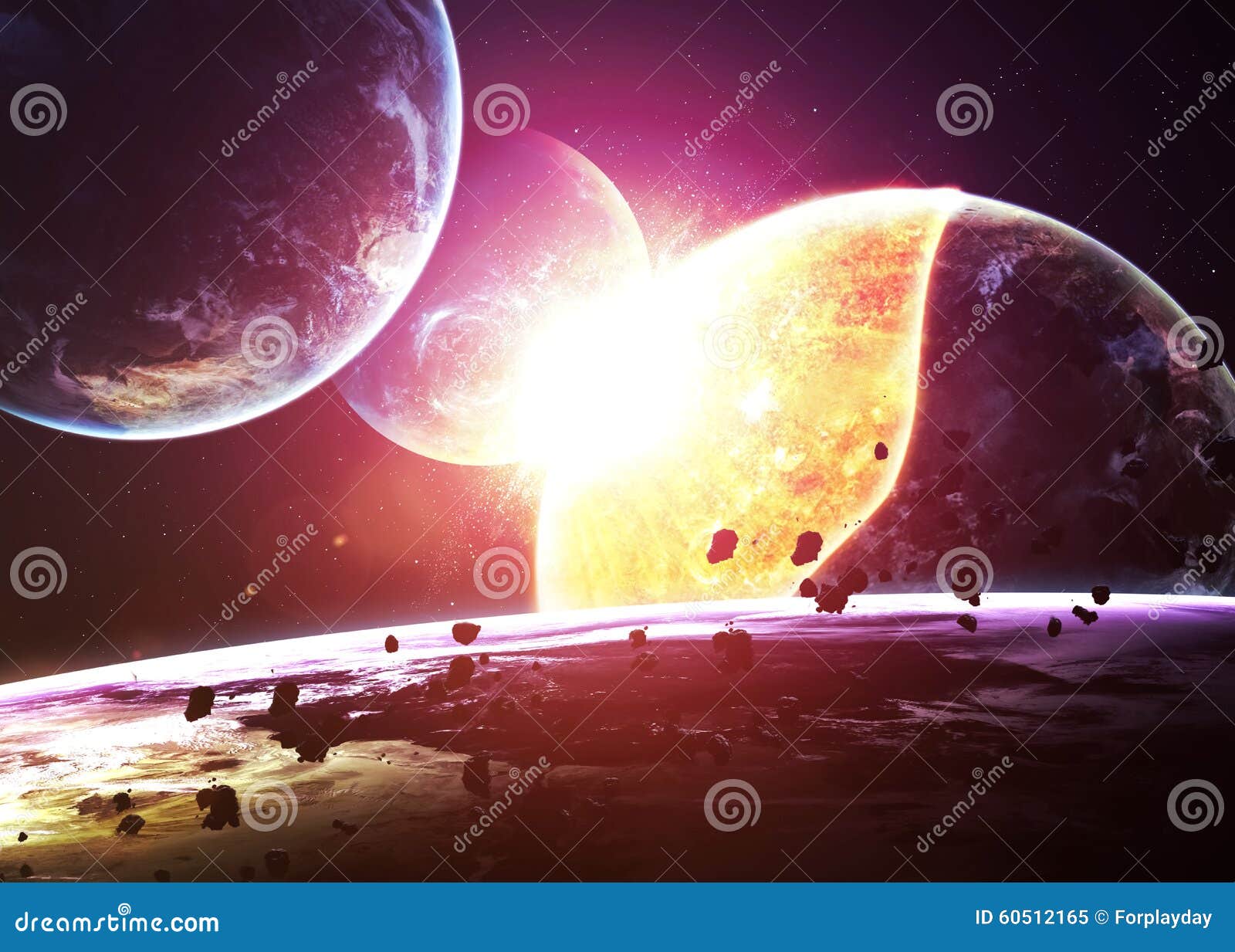 Planet Explosion - Apocalypse - End of the Time Stock Illustration ...