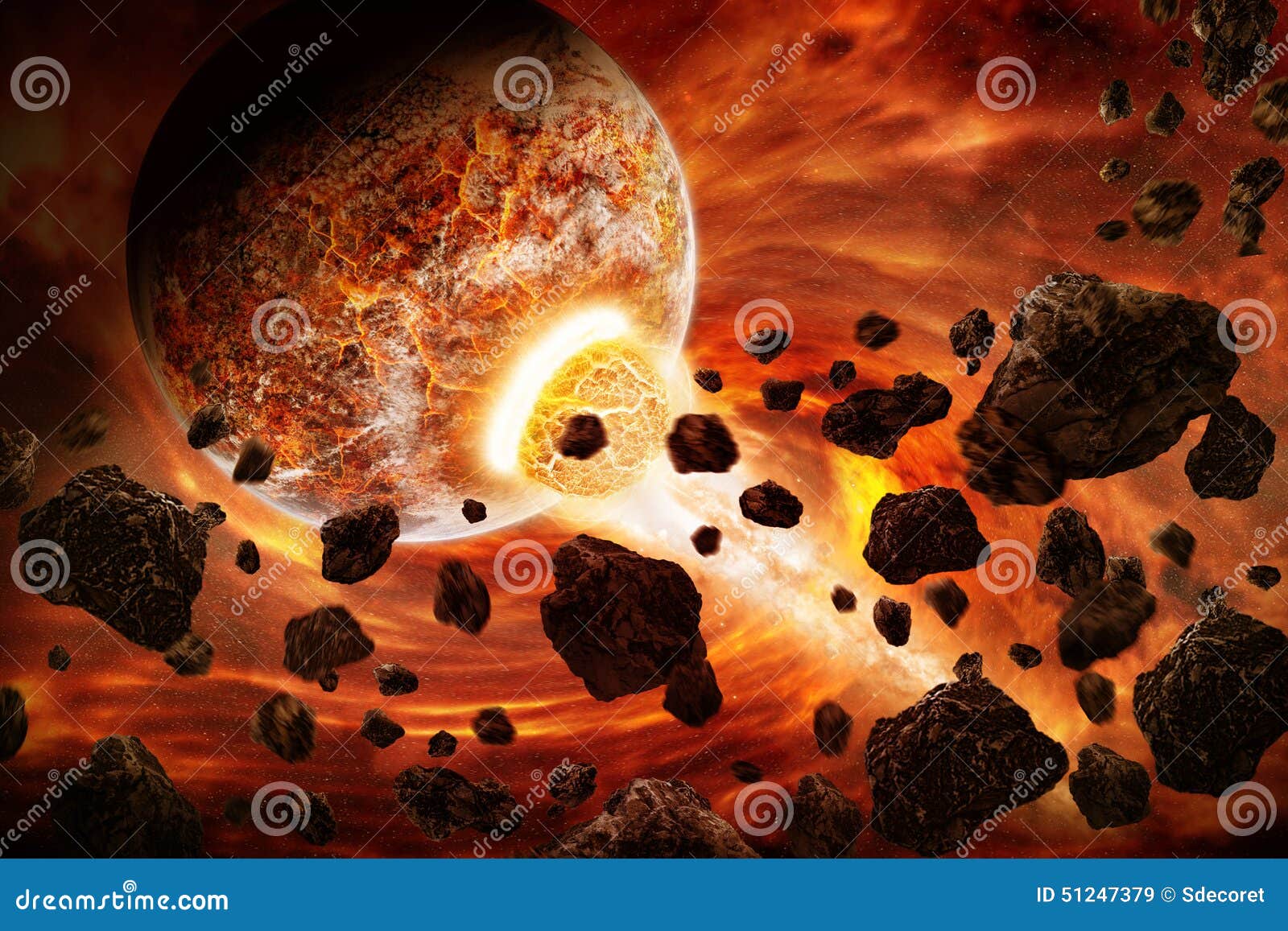 Planet Explosion Apocalypse Stock Illustration - Illustration of ...