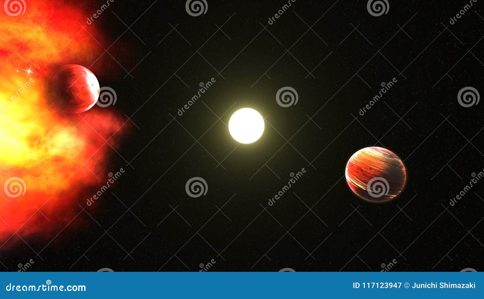 Planet explosion stock illustration. Illustration of univers - 117123947