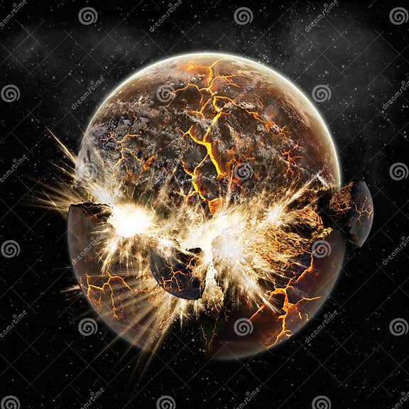 Planet Explosion - Universe Exploration Stock Illustration ...