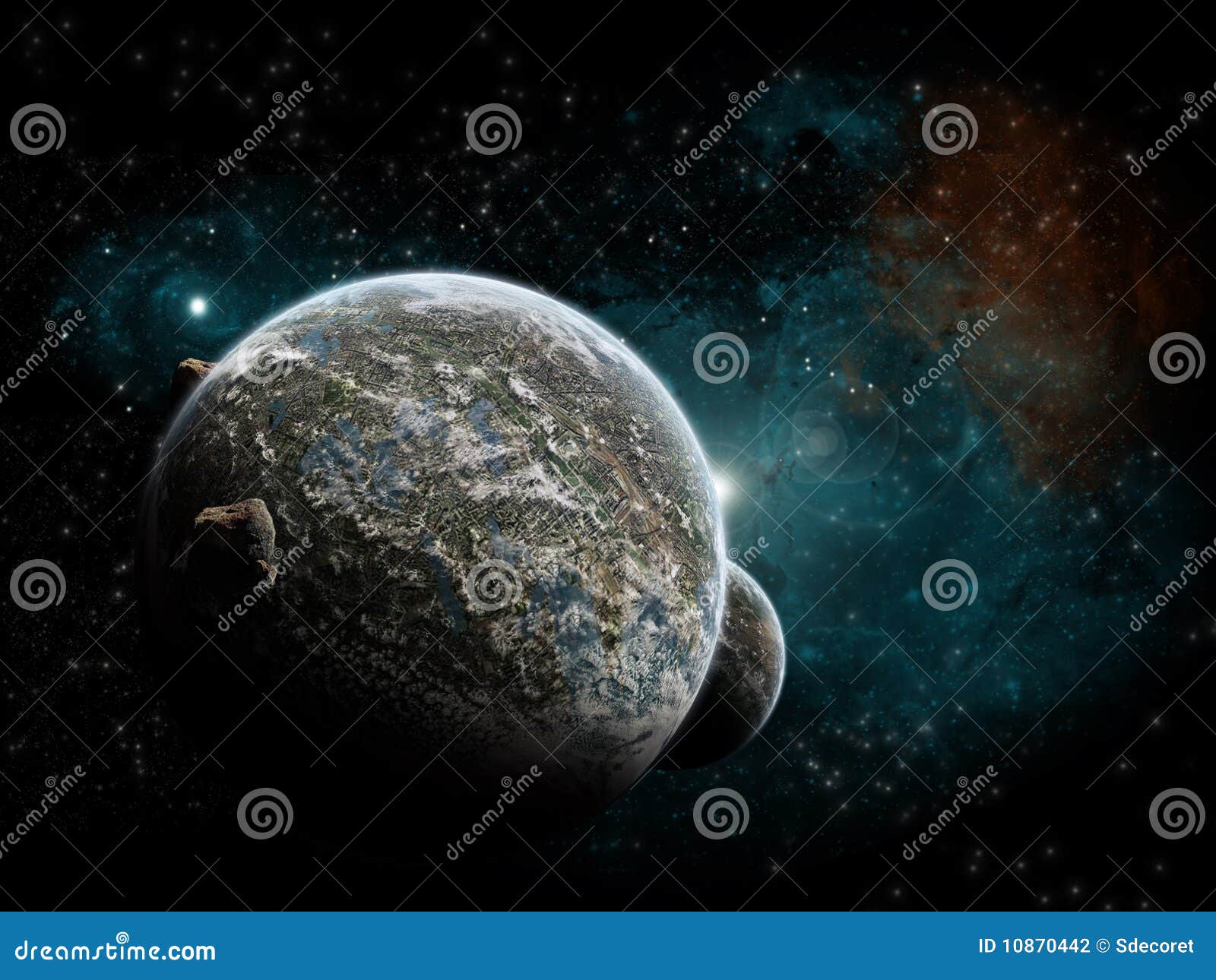 Planet Explosion - Universe Exploration Stock Illustration ...