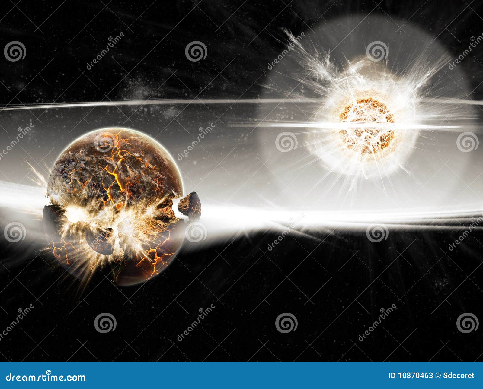Planet Explosion - Universe Exploration Stock Illustration ...
