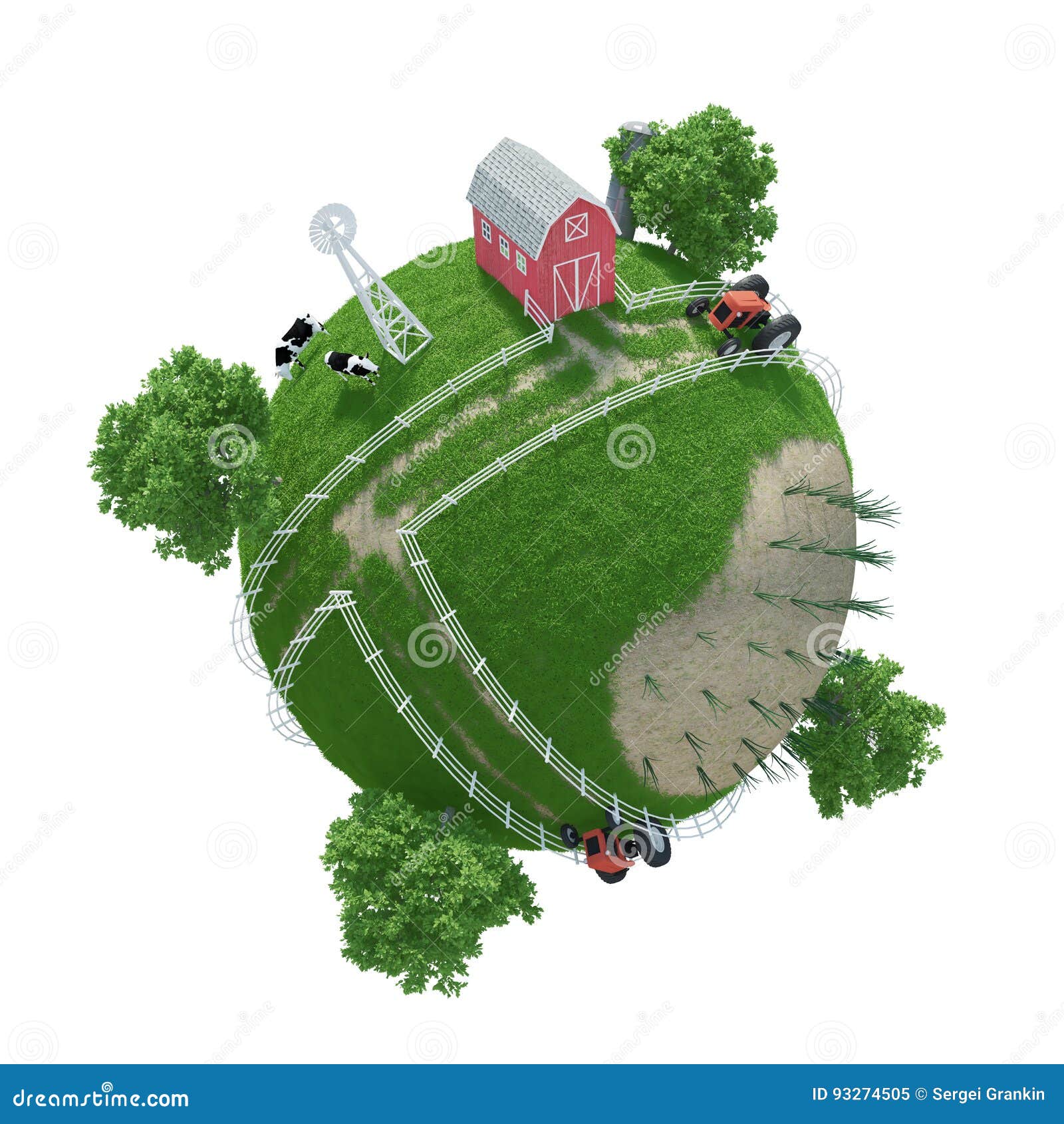 Planet Farm stock illustration. Illustration of globe - 93274505