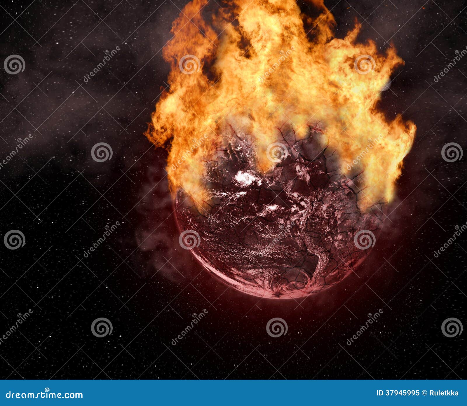Planet on fire stock image. Image of attention, disaster - 37945995