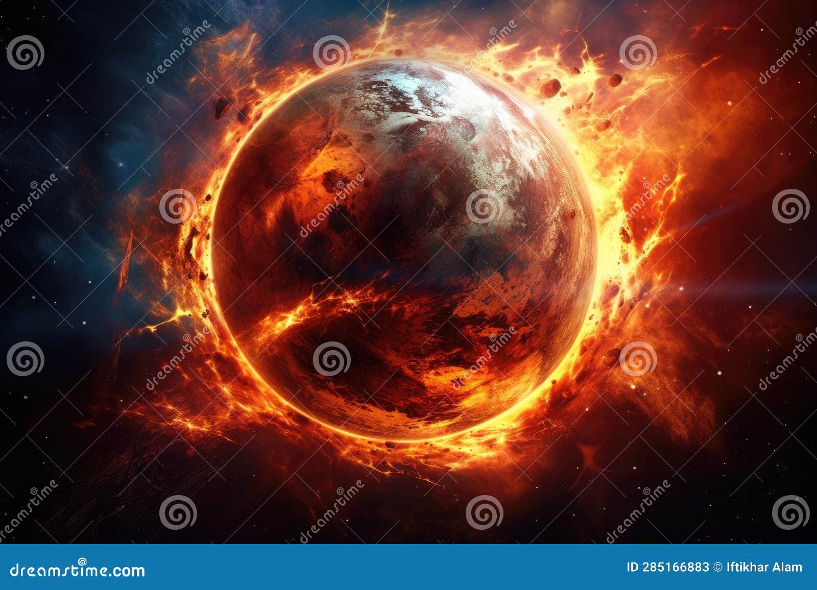 Planet in Fire. Elements of this Image are Furnished by NASA Stock ...