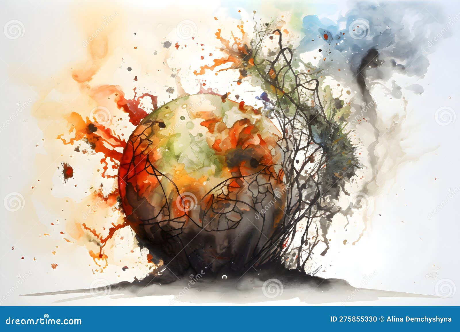 The Planet is on Fire, Illustration about Global Warming and Climate ...