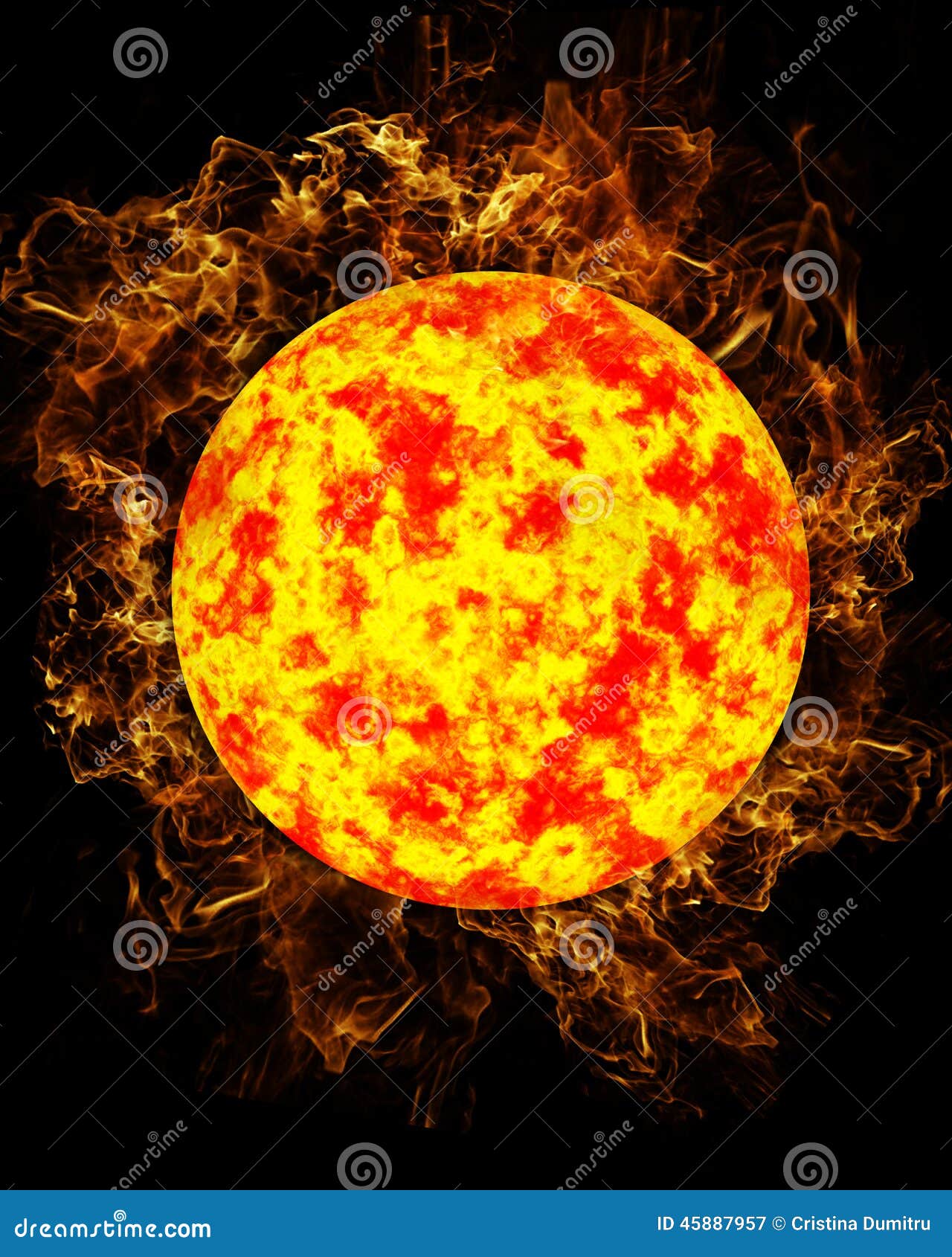Planet in fire stock illustration. Illustration of ecology - 45887957