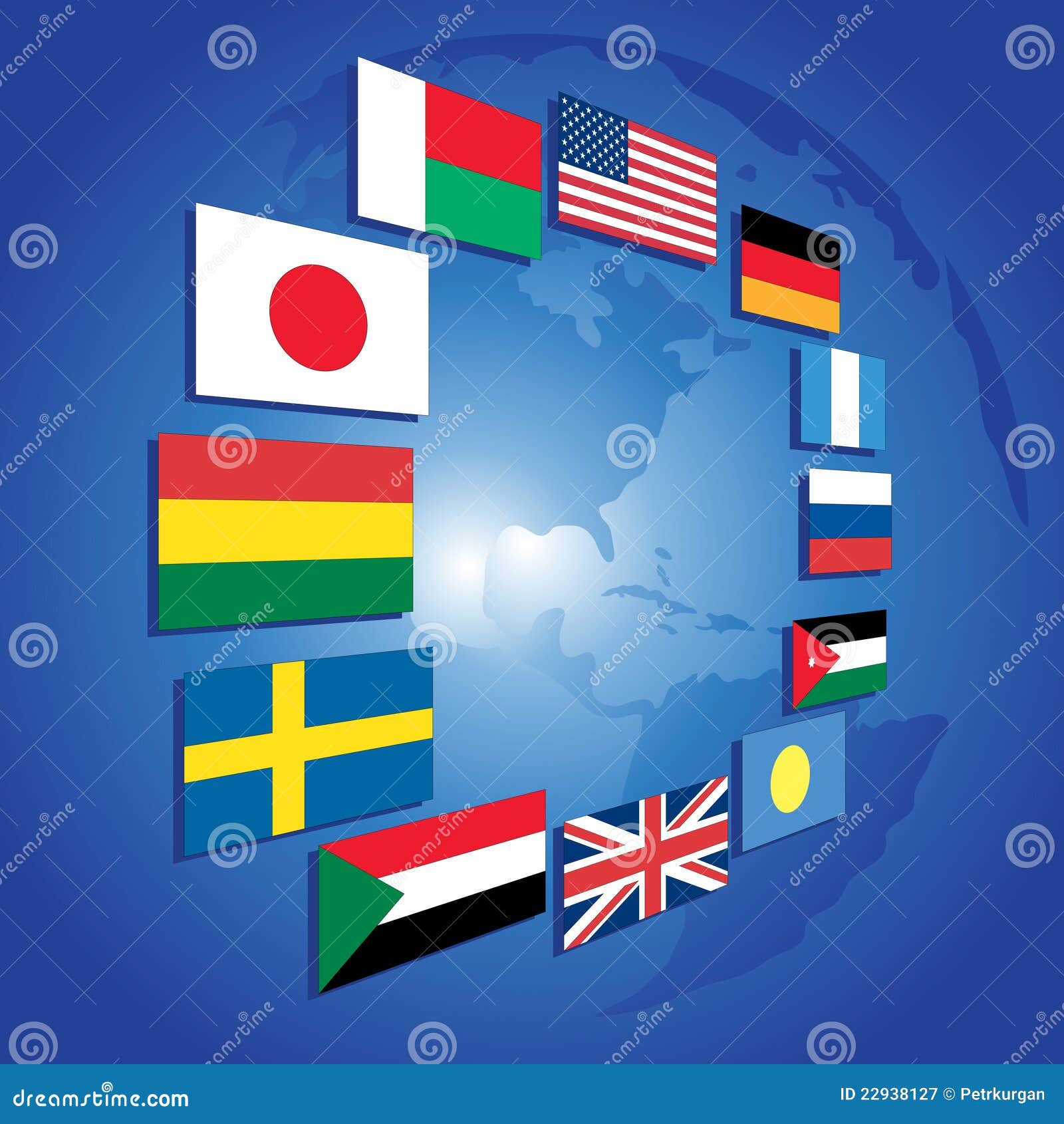 Planet and flags stock vector. Illustration of world - 22938127