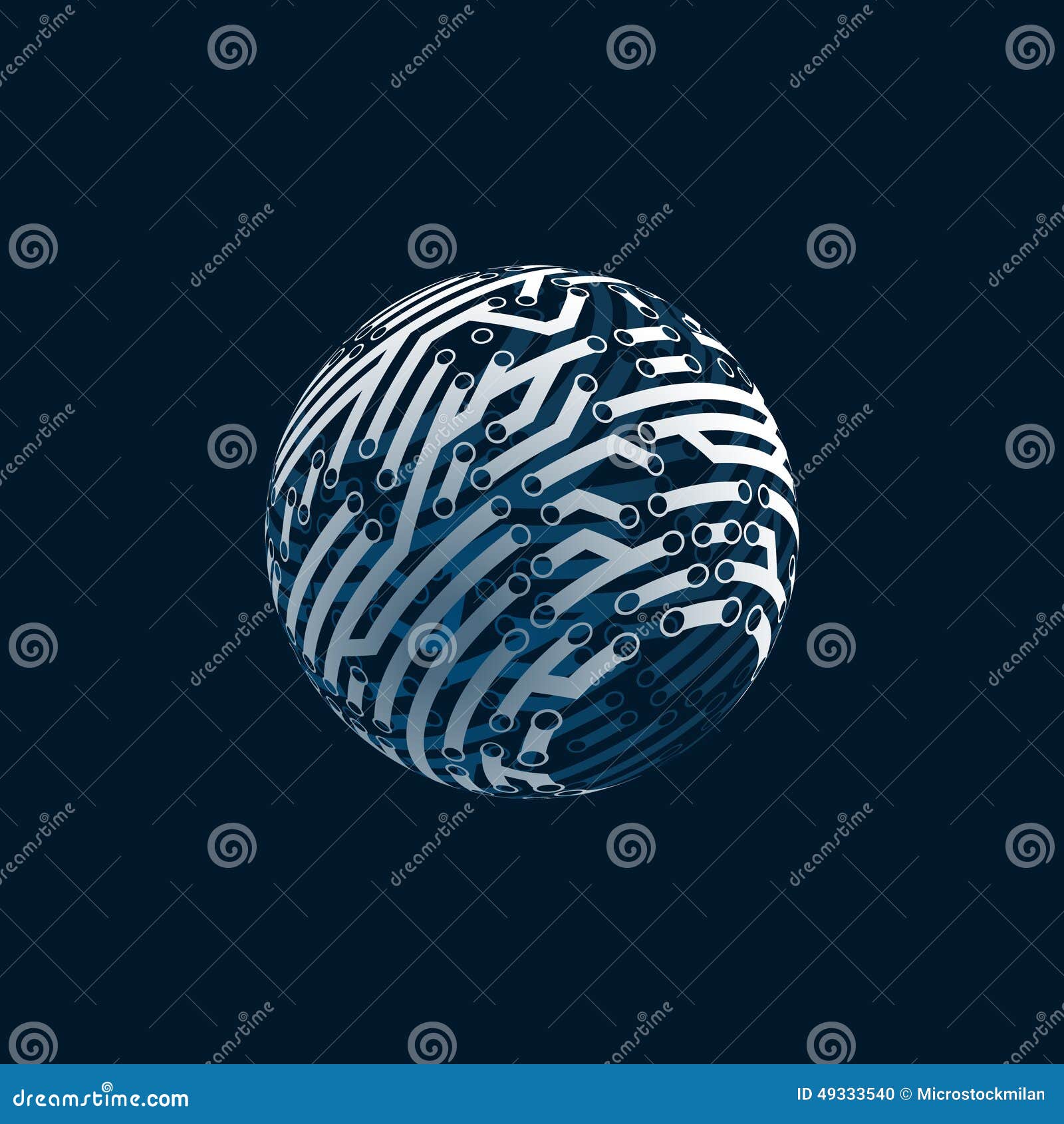 The Planet Formed from the Electrical Connections Stock Vector ...