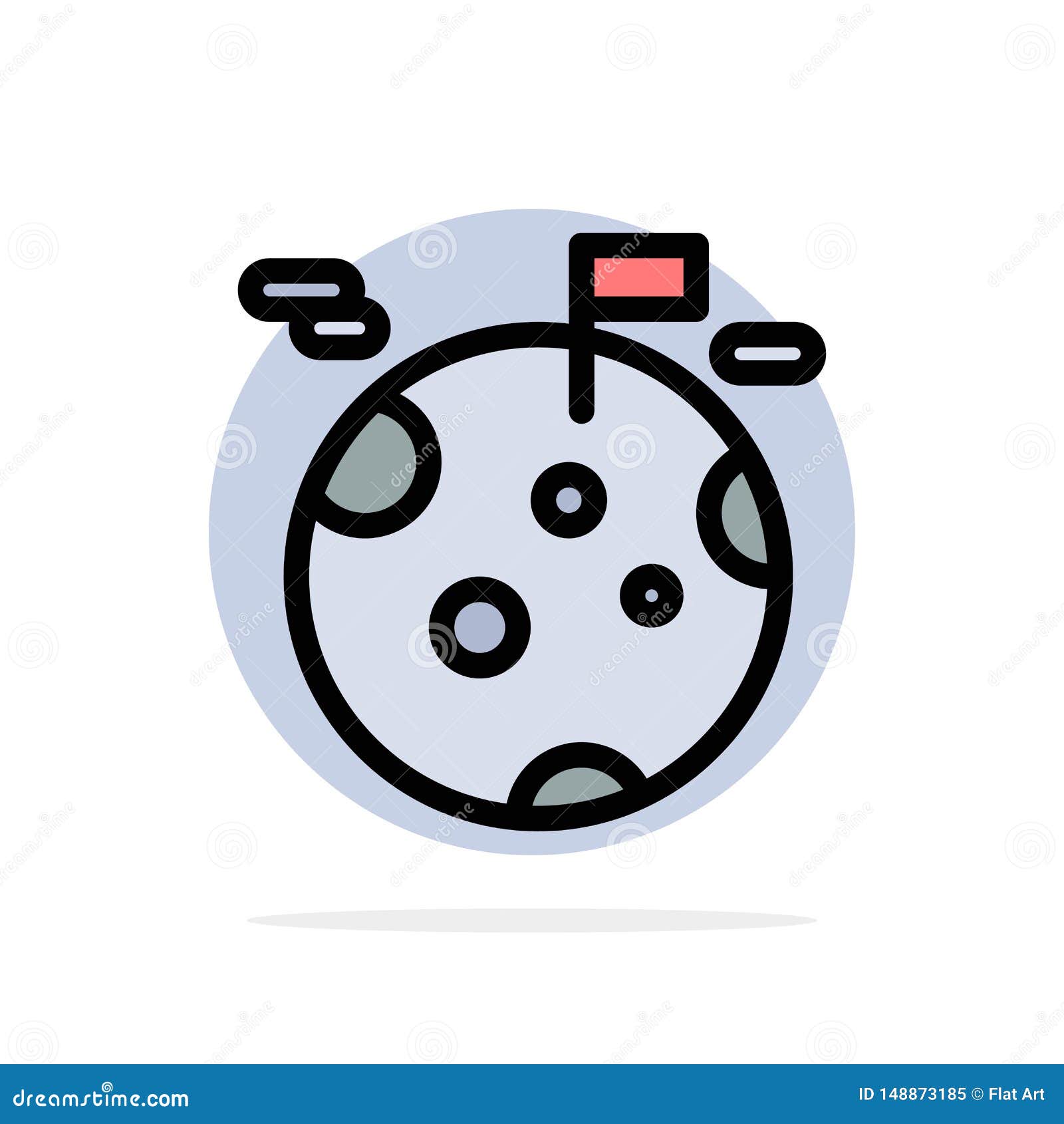 Planet, Gas, Giant, Space Abstract Circle Background Flat Color Icon ...