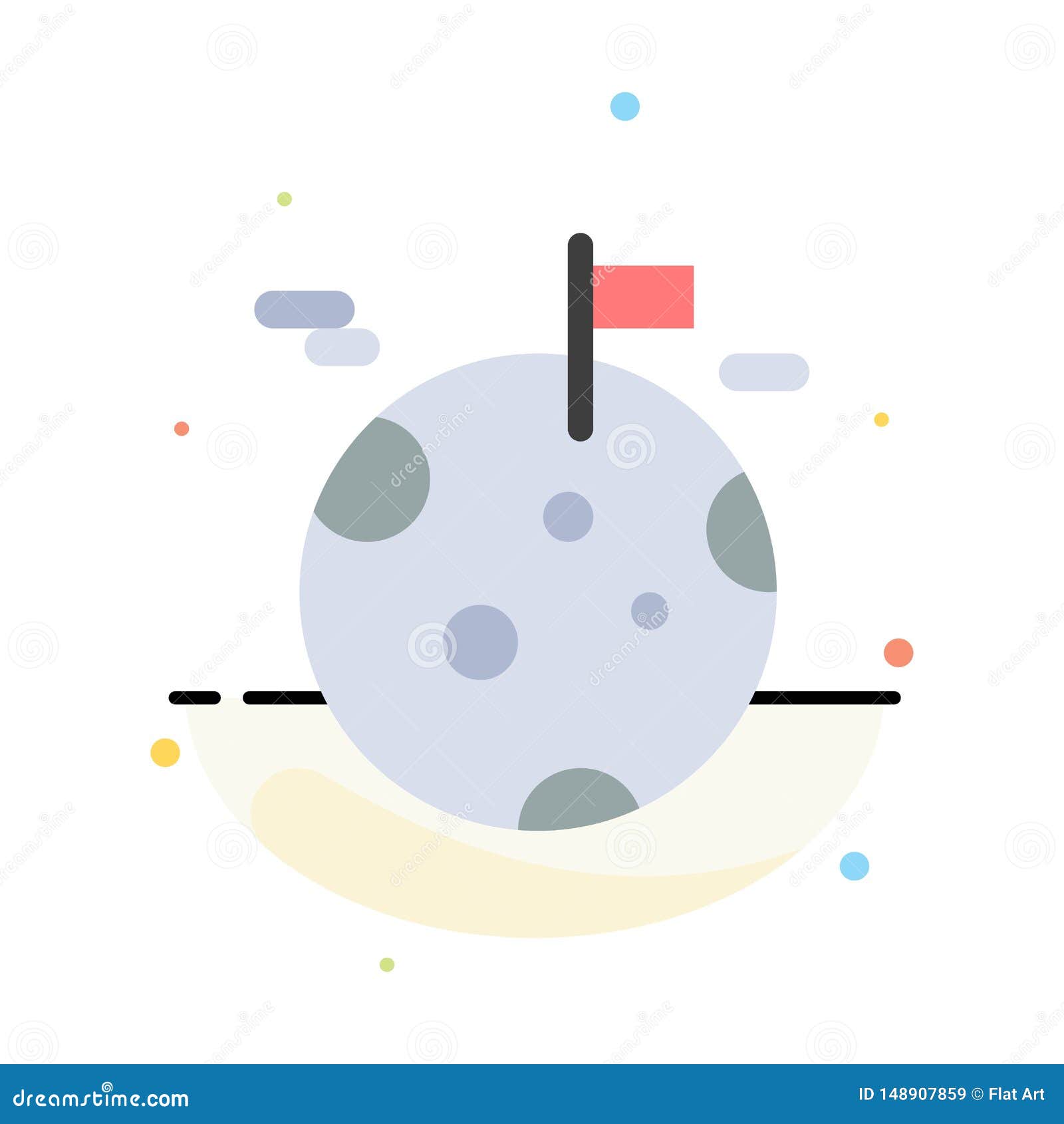 Planet, Gas, Giant, Space Abstract Flat Color Icon Template Stock ...
