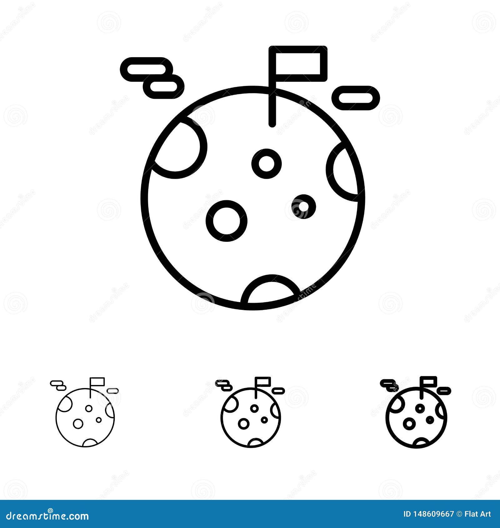 Planet, Gas, Giant, Space Bold and Thin Black Line Icon Set Stock ...