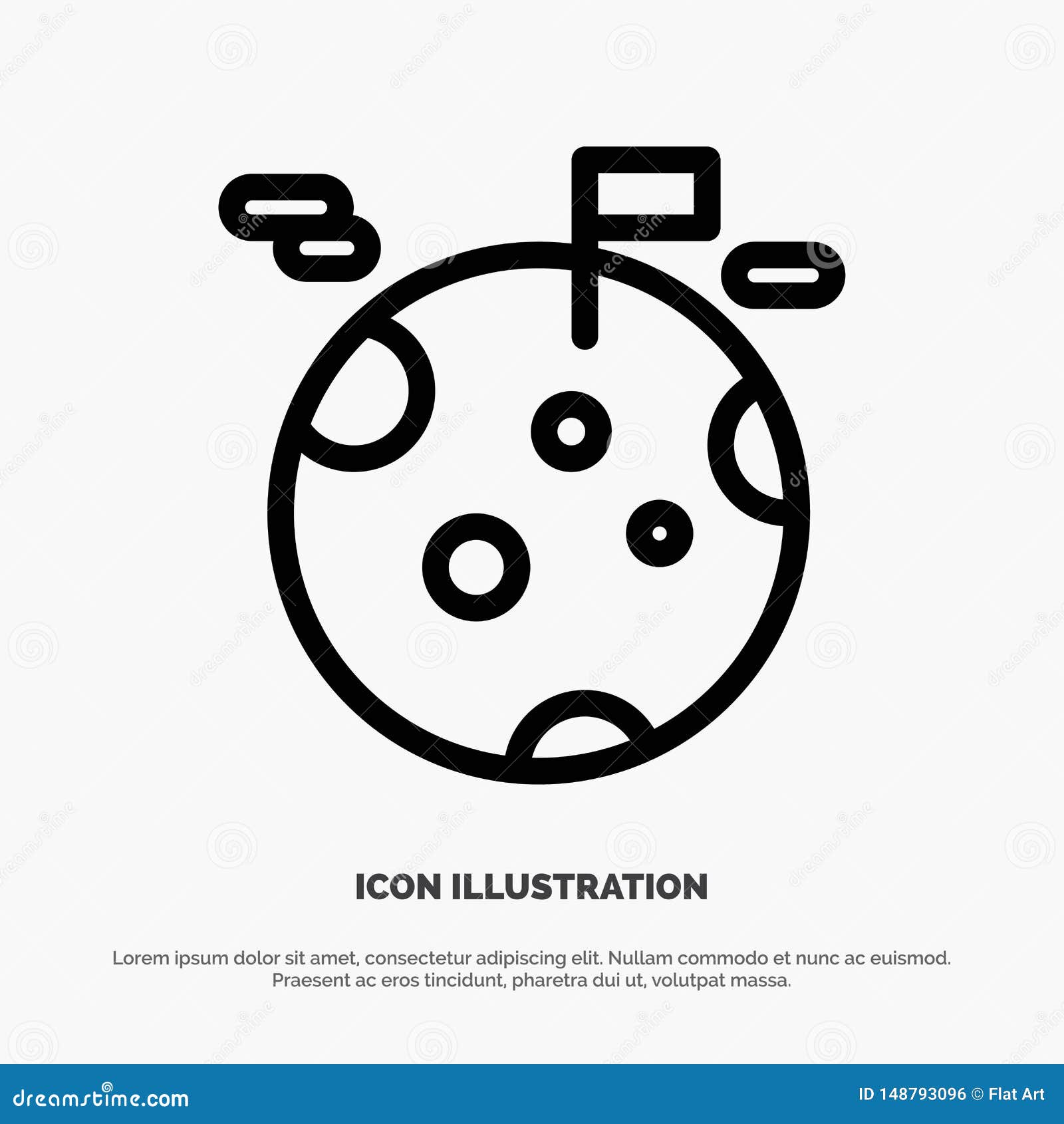 Planet, Gas, Giant, Space Line Icon Vector Stock Vector - Illustration ...