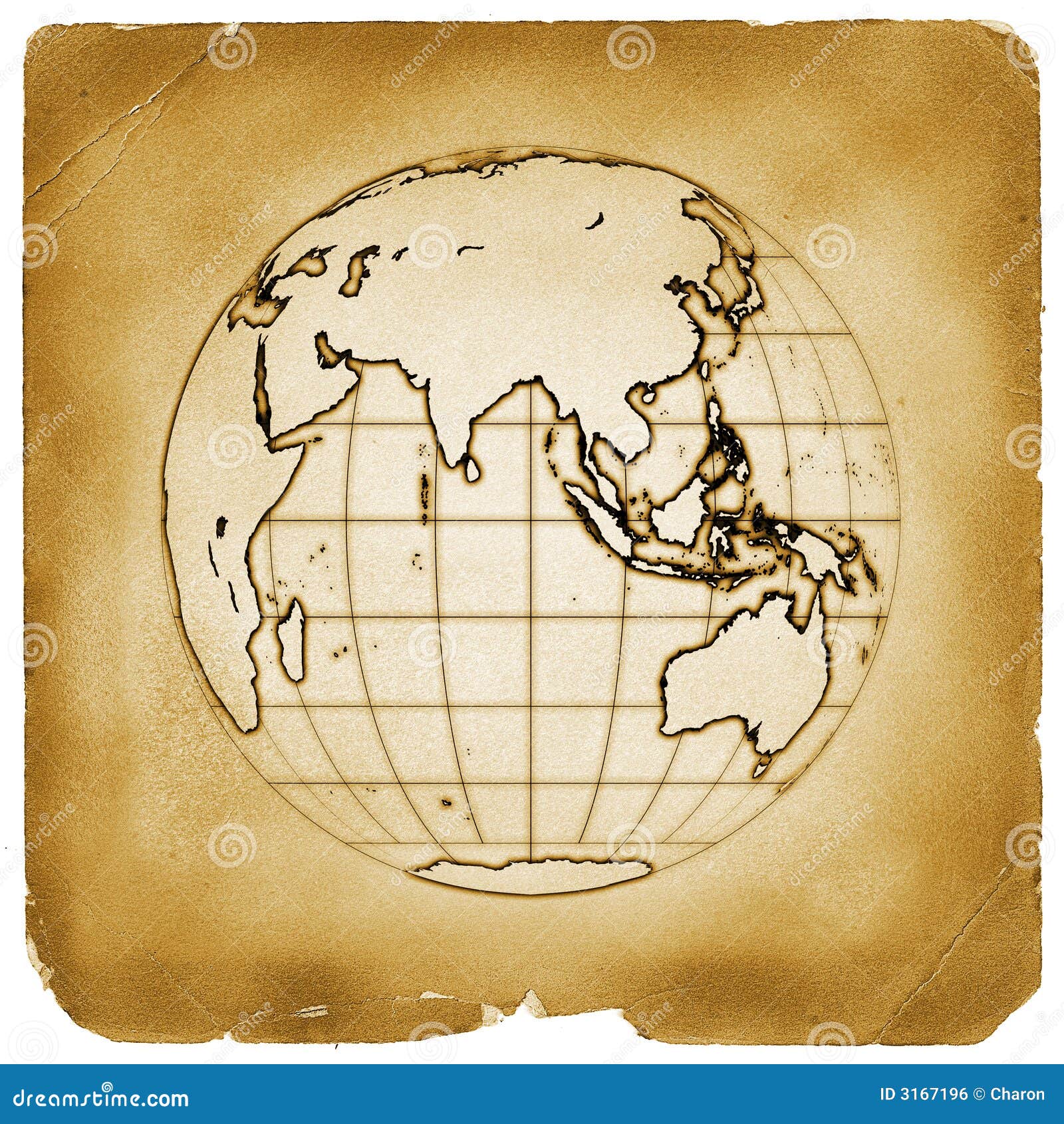 Planet Globe Earth Old Vintage Paper Stock Illustration - Illustration ...