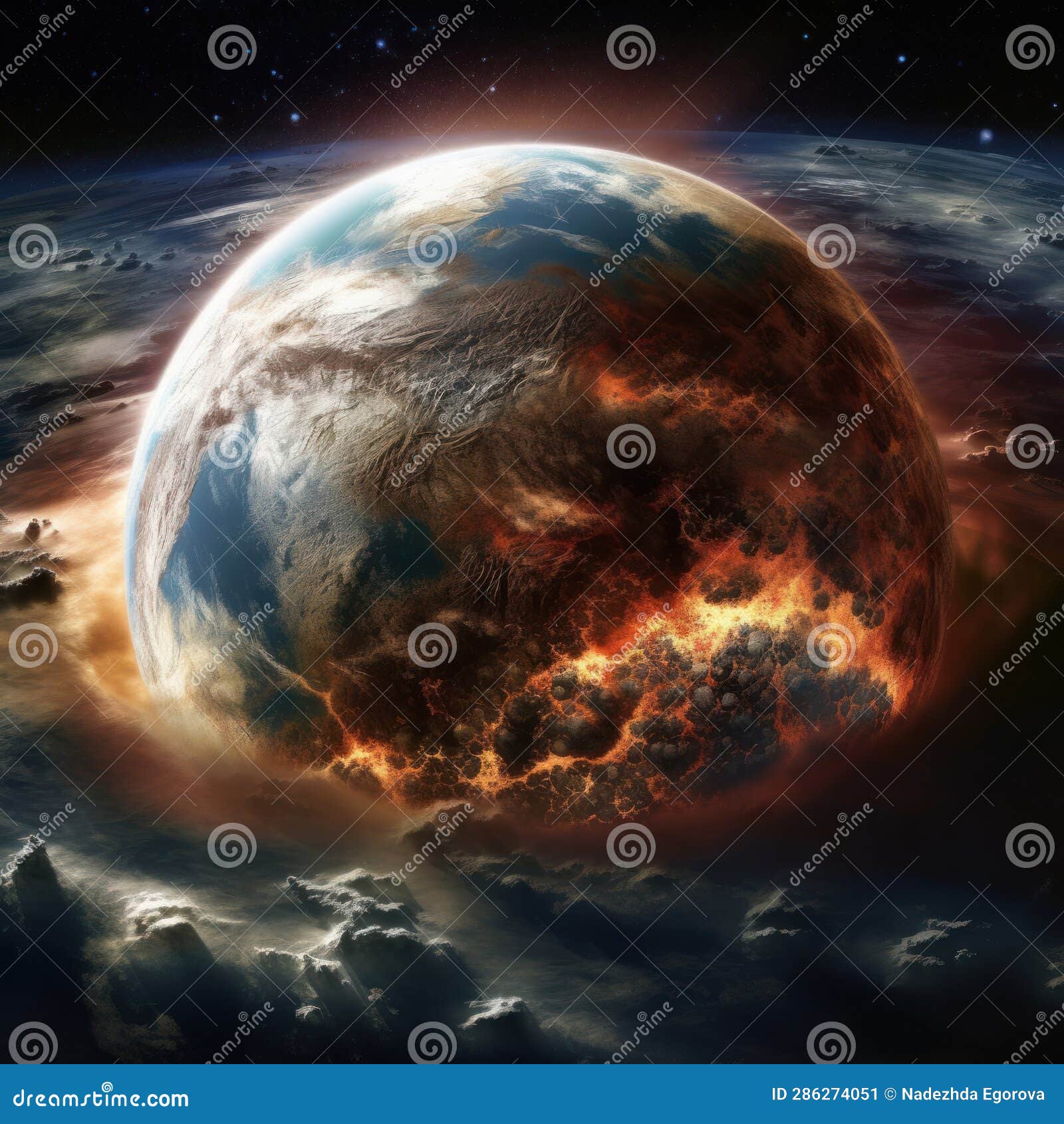 Planet Globe Illustration - Global Warming Problem, Earth in Space ...