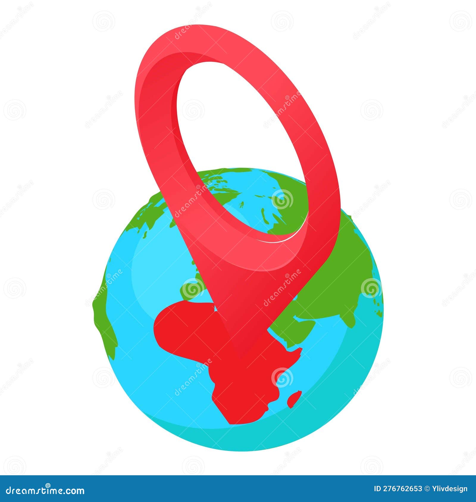 Planet Gps Icon Isometric Vector. Planet Earth Globe with Big Red Gps ...