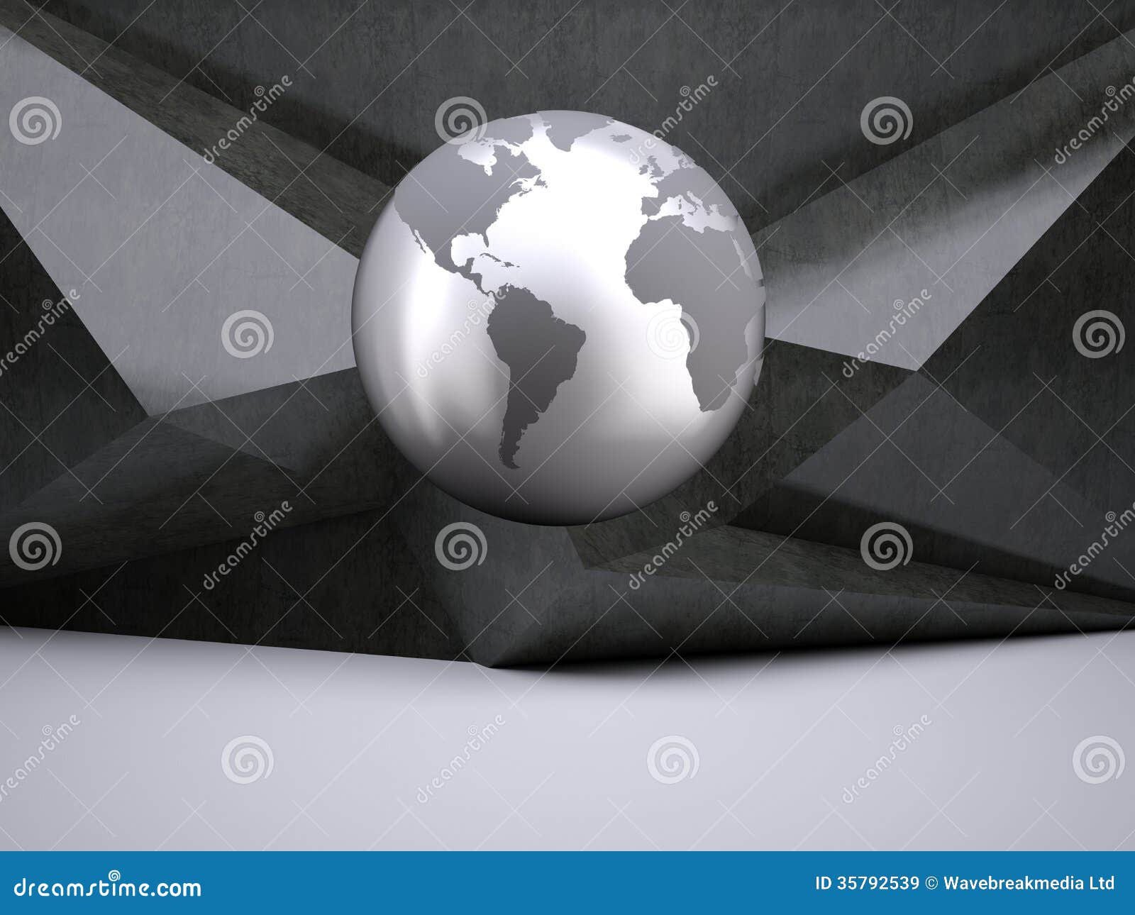 Planet on Grey Abstract Background Stock Illustration - Illustration of ...