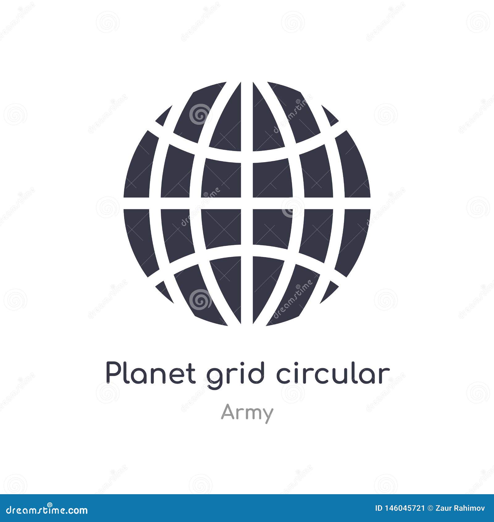 Planet Grid Circular Icon. Isolated Planet Grid Circular Icon Vector ...
