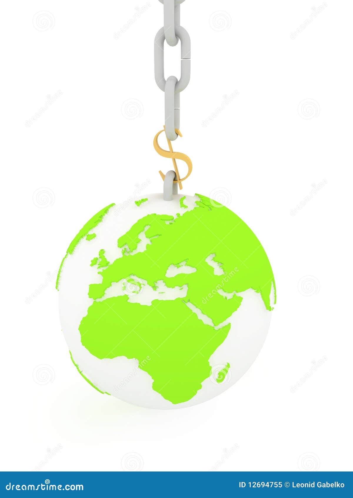 Planet hangs on a chain stock illustration. Illustration of chain ...