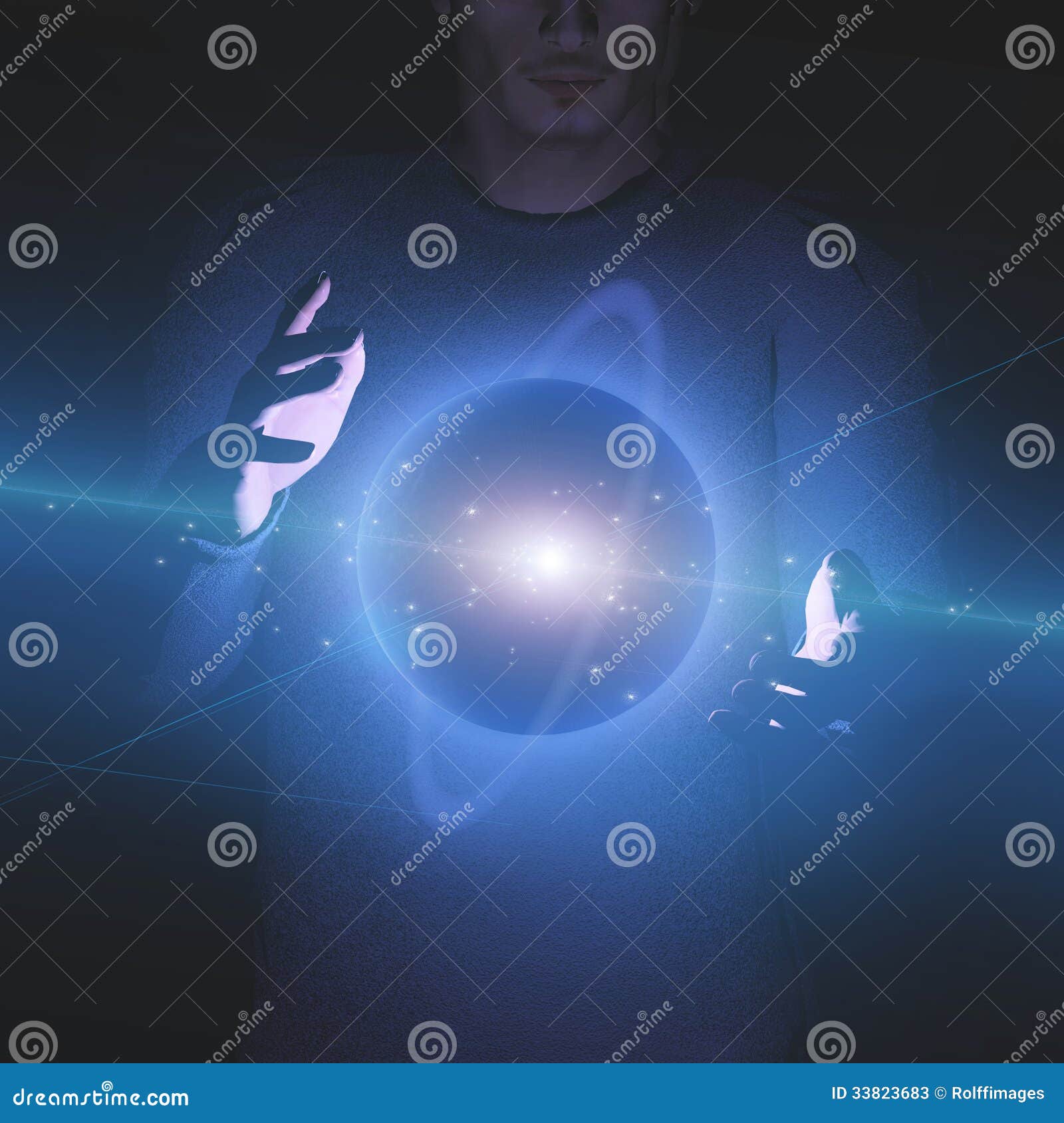 Planet Hovers between Hands Stock Illustration - Illustration of ...