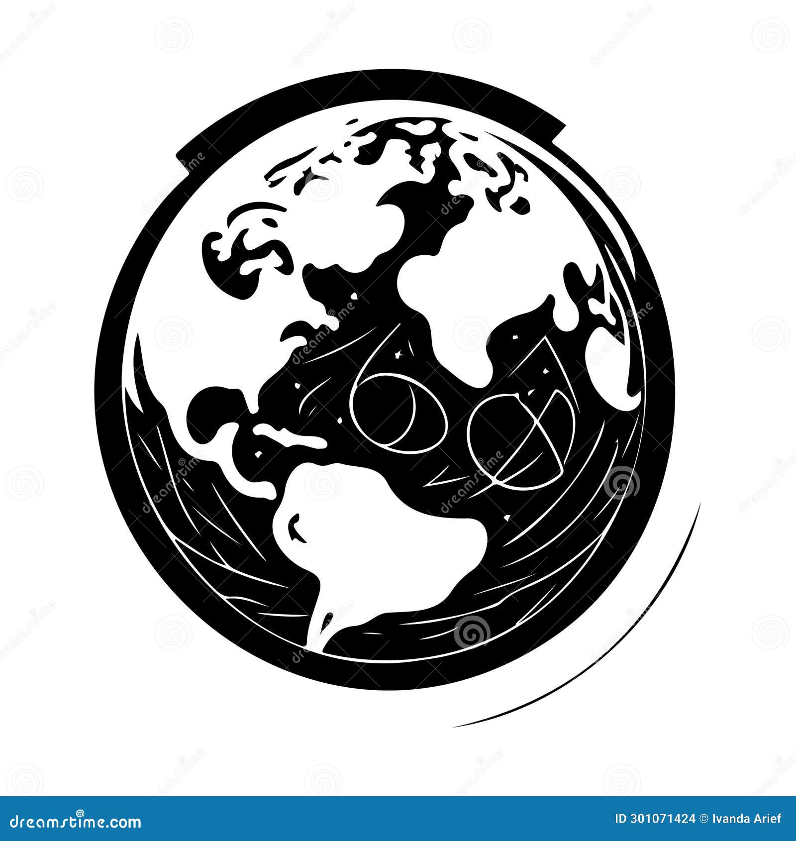 Planet Icon Hand Draw Black Colour Space Logo Symbol Perfect Stock ...