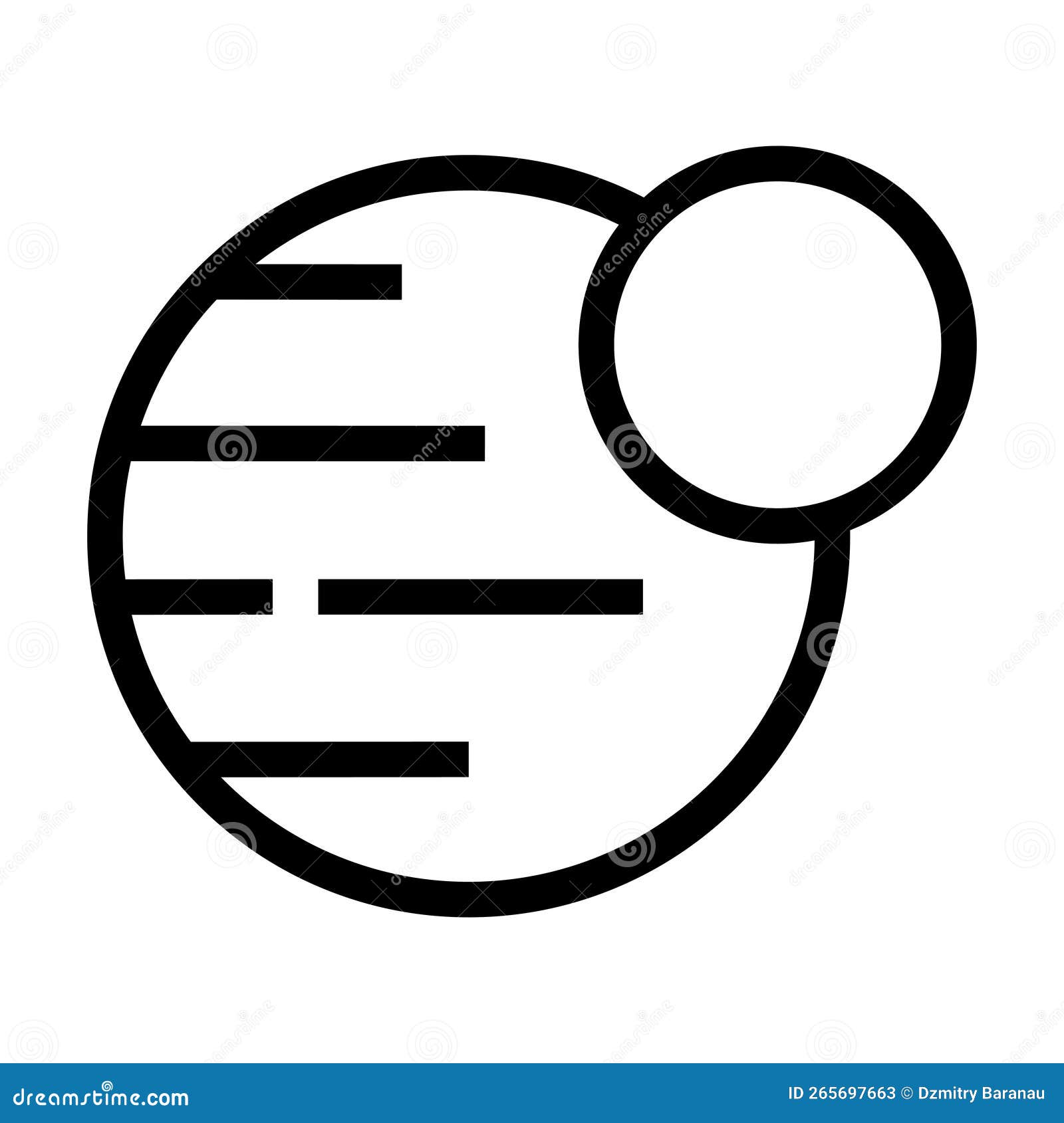 Planet Icon Line Isolated on White Background. Black Flat Thin Icon on ...