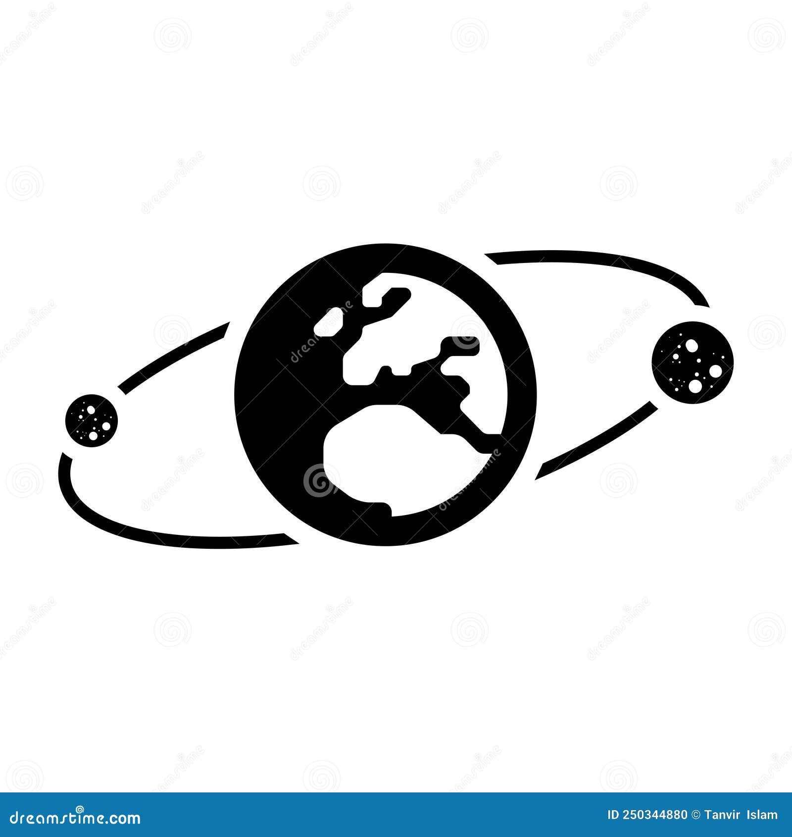 Planet Icon in Space stock vector. Illustration of sign - 250344880
