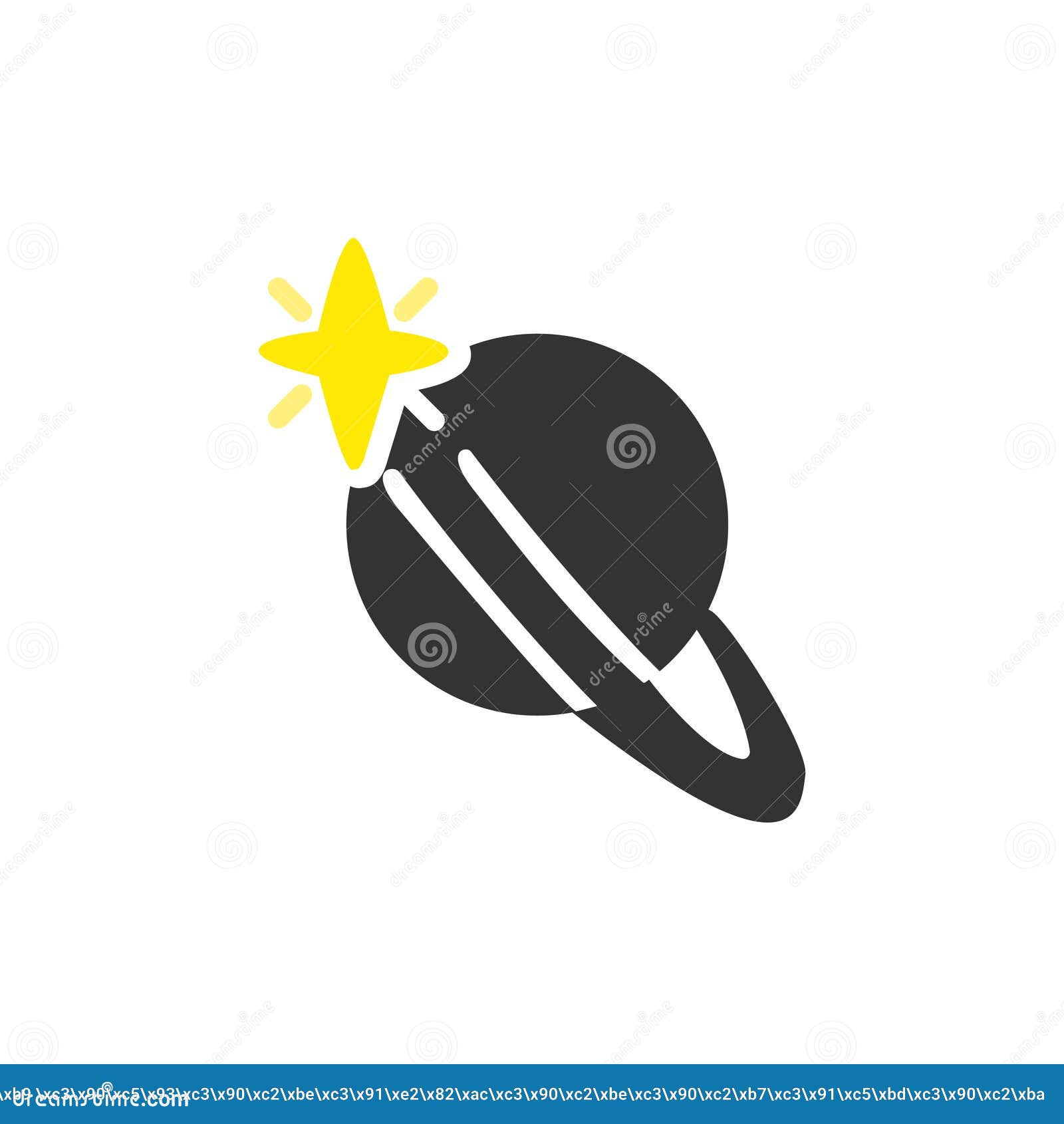 Planet Icon with Star, Vector Illustration Stock Vector - Illustration ...