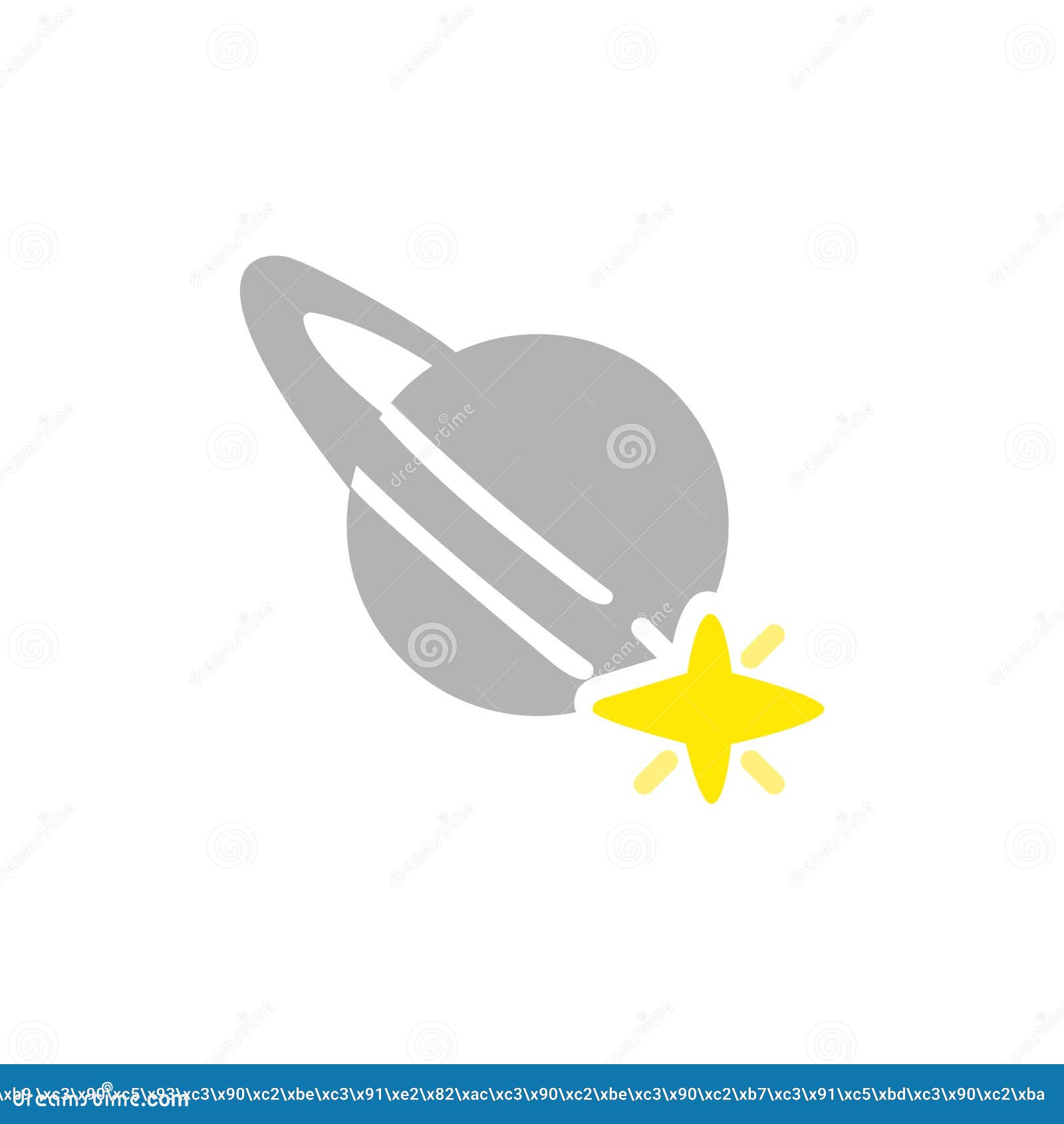 Planet Icon with Star, Vector Illustration Stock Vector - Illustration ...