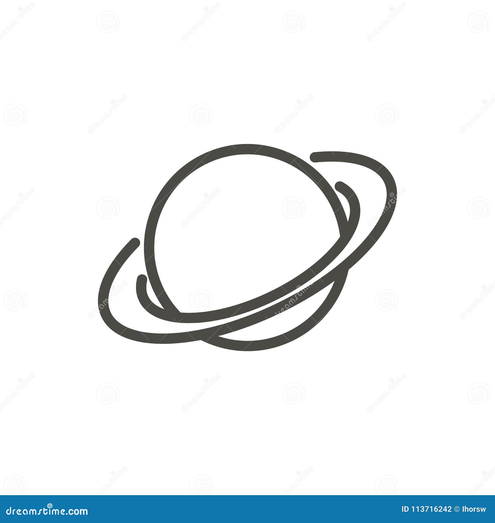 Planet Icon Vector. Line Jupiter Symbol Stock Vector - Illustration of ...