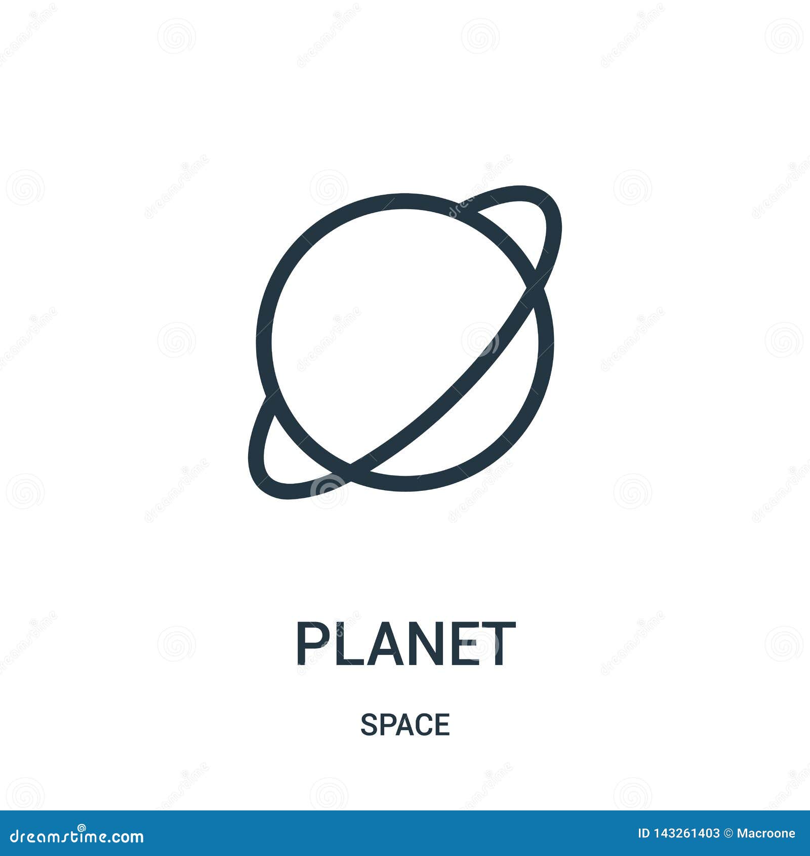Planet Icon Vector from Space Collection. Thin Line Planet Outline Icon ...